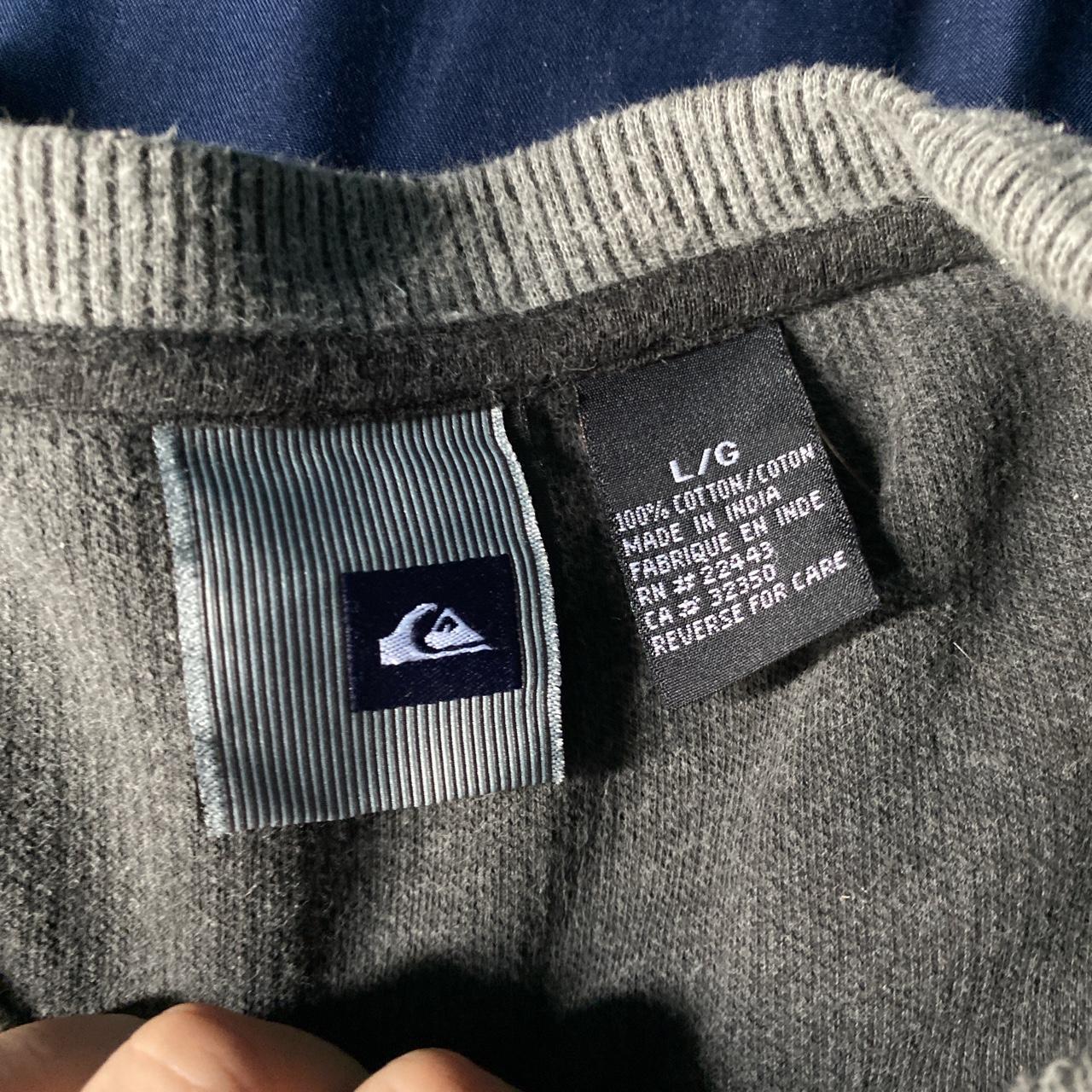 Quicksilver Striped Gray Sweater with yellow and... - Depop