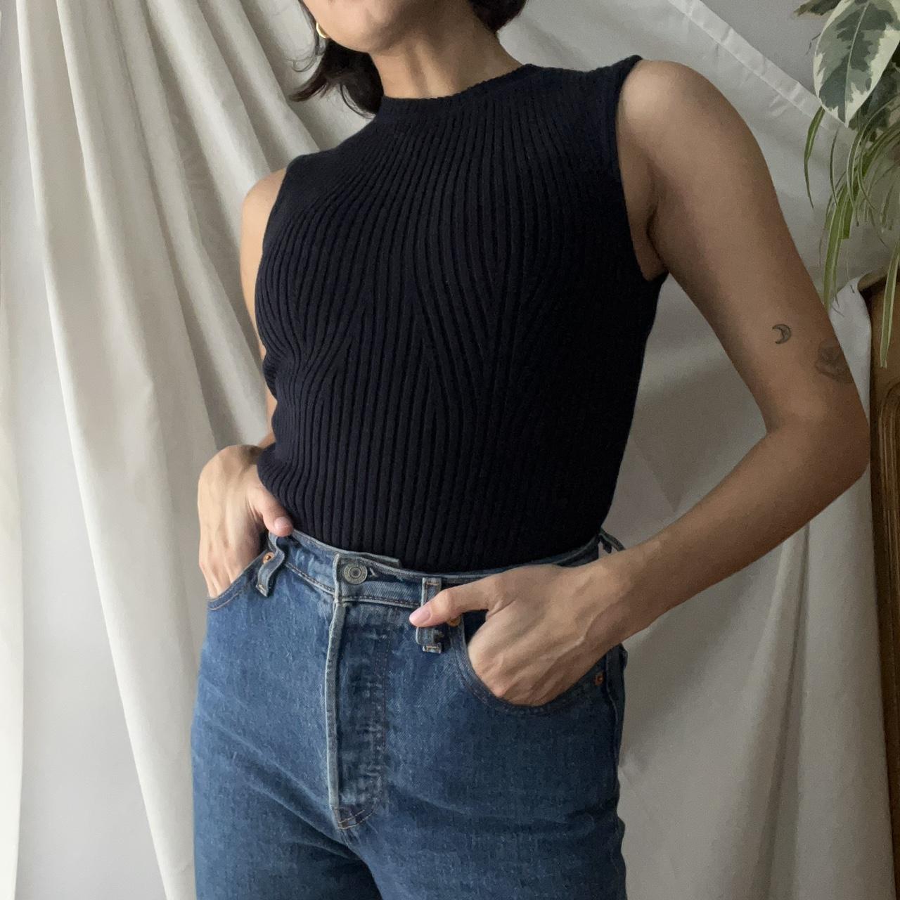 COS knit tank. Dark navy blue color. Worn once! XS - Depop