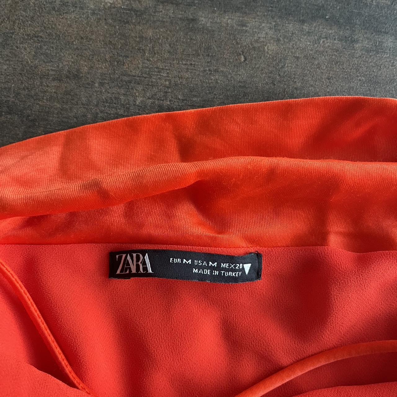 Zara red satin backless Cowell neck, mini... - Depop