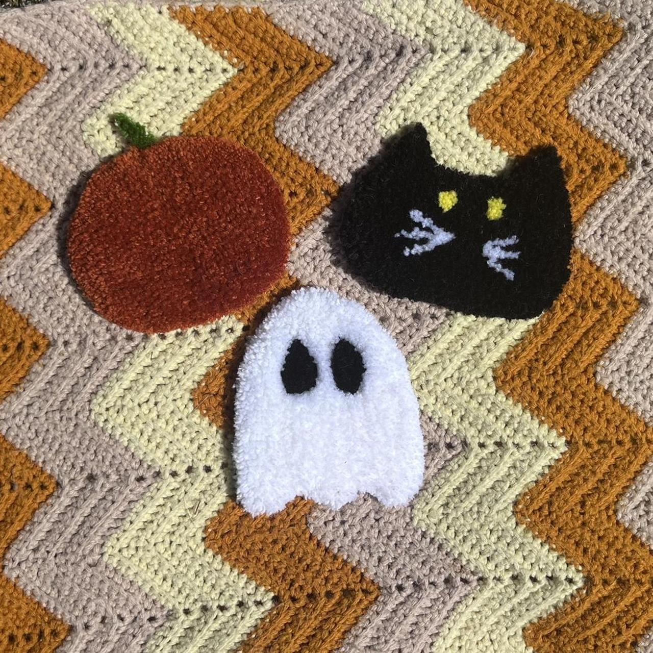 Fluffy pumpkin mug rug 🎃 100% handmade tufted design... - Depop