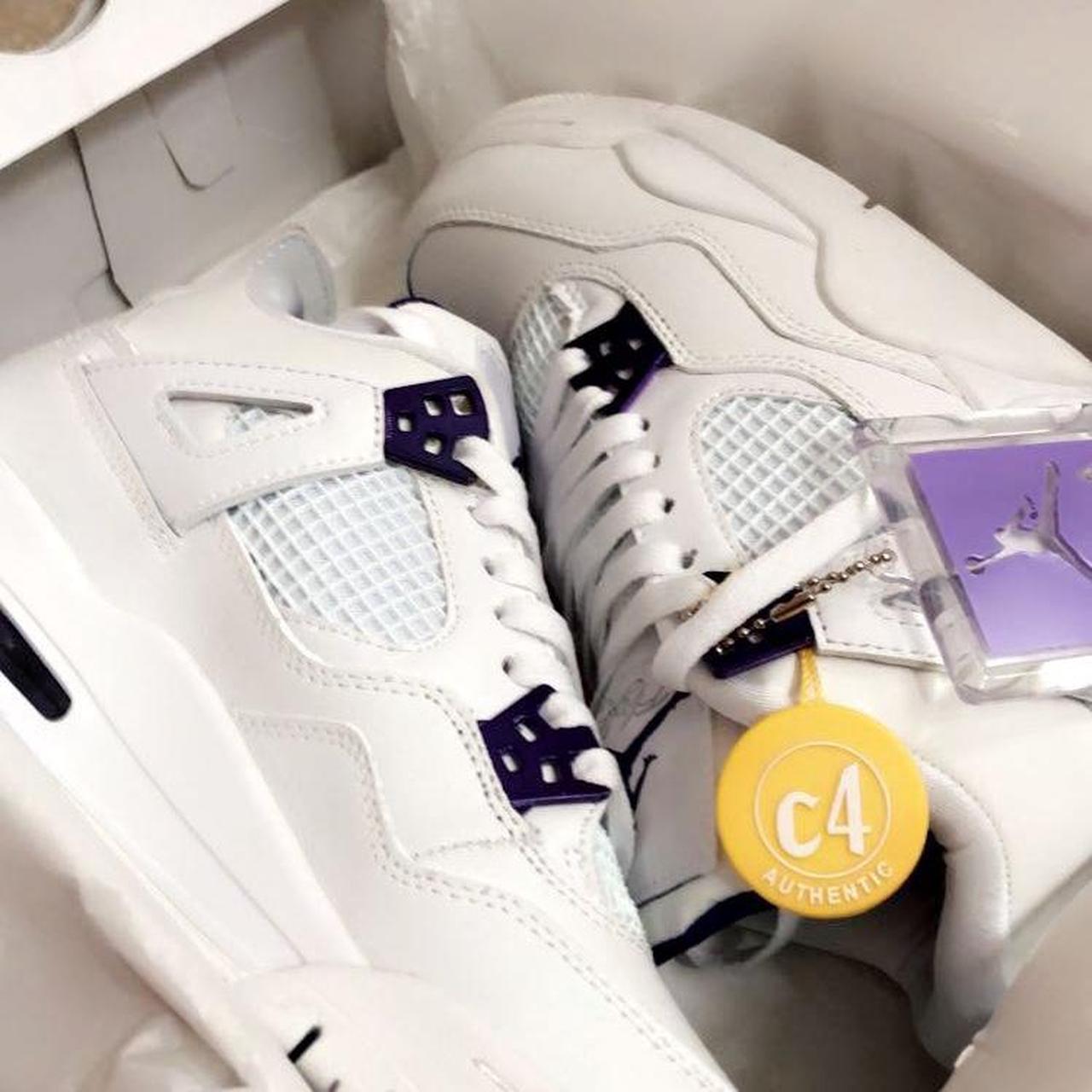 Purple metallic Jordan 4s Throw offers willing to go... - Depop