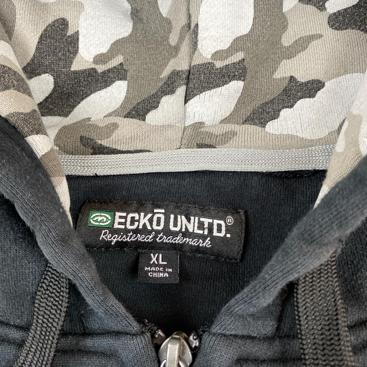 Vintage Ecko Unltd. Camo patch logo hoodie... - Depop