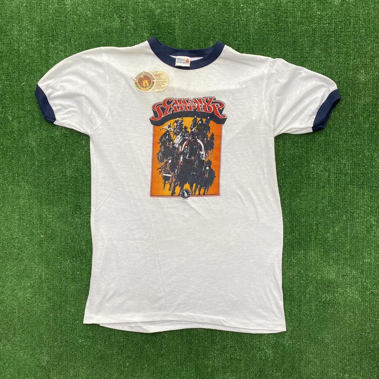 NWOT True Vintage 1975 Calgary Stampede Rodeo Ringer... - Depop