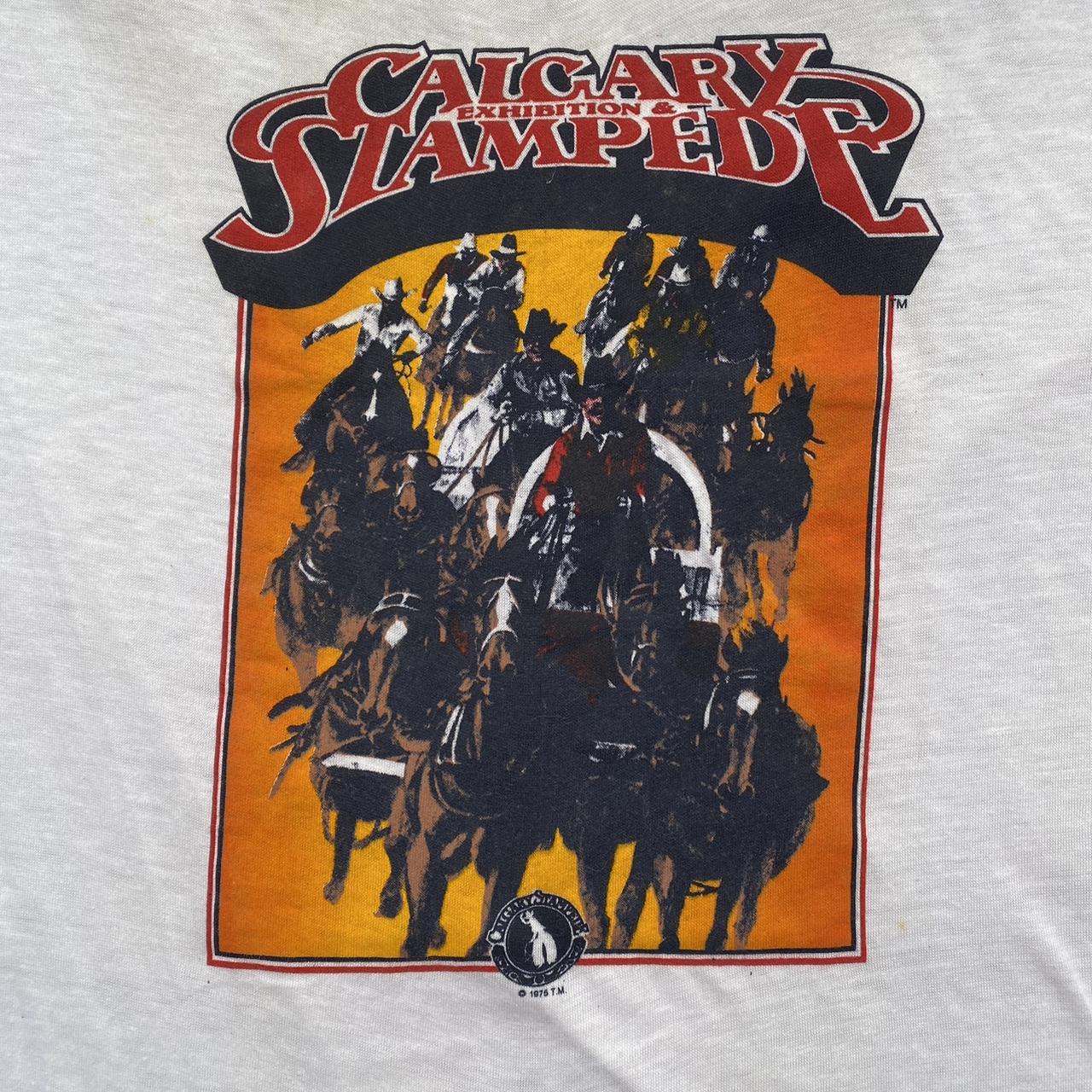 NWOT True Vintage 1975 Calgary Stampede Rodeo Ringer... - Depop