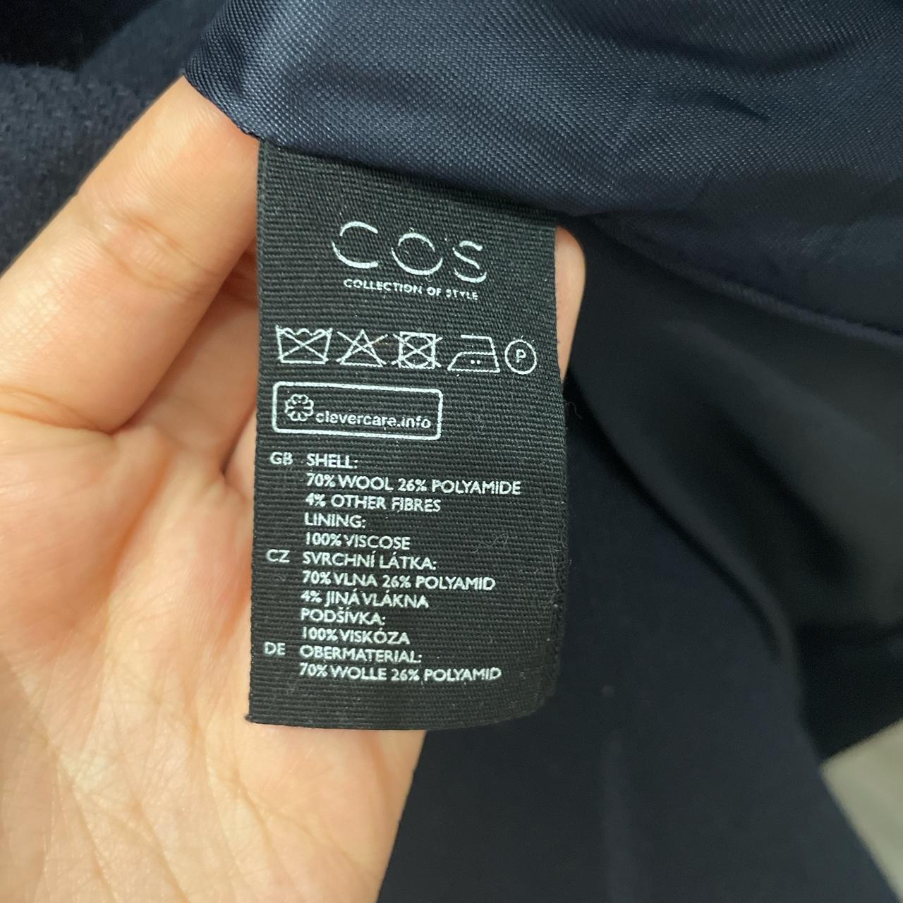 COS Women's Navy Coat | Depop