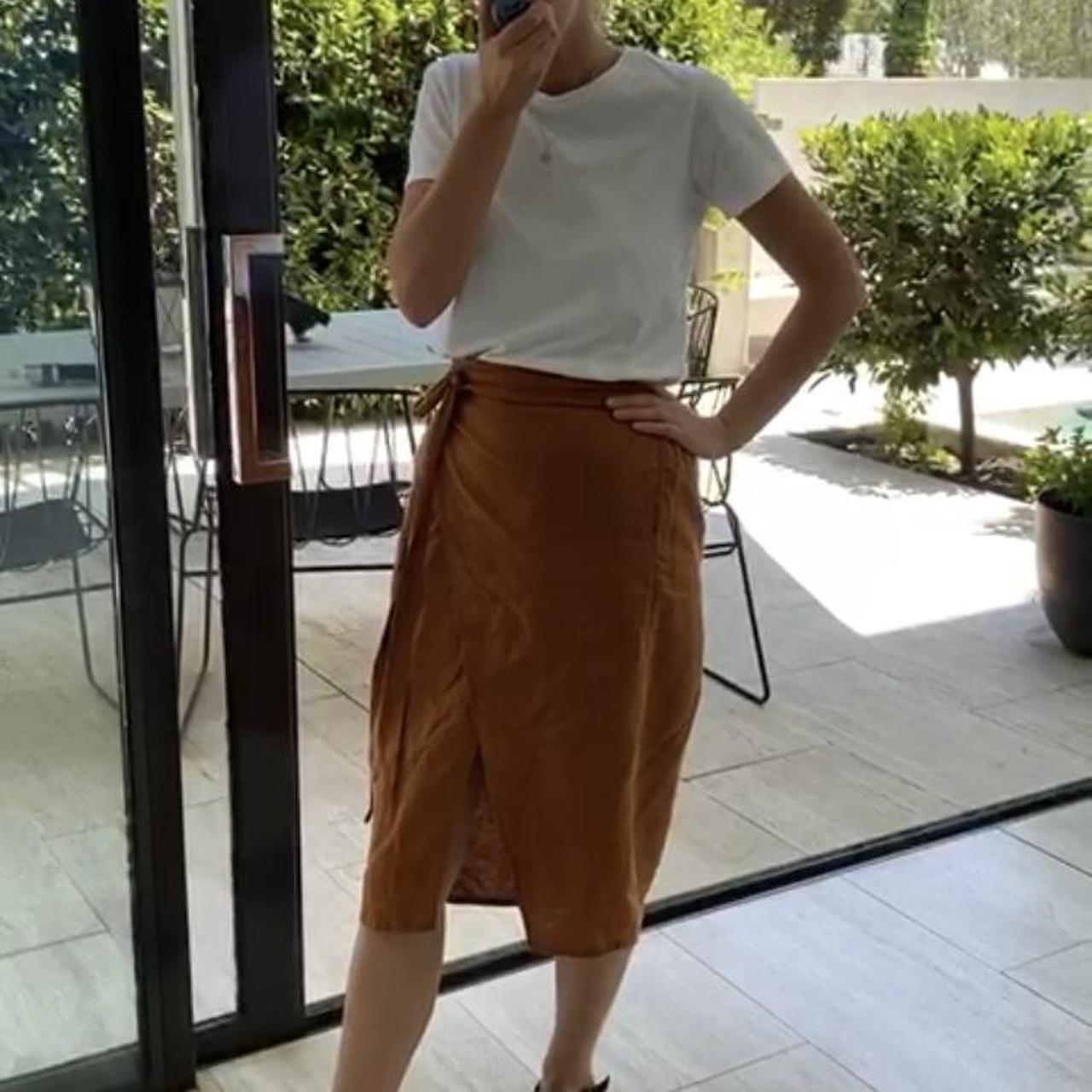 Nice Martin 100% linen wrap skirt Size 8... - Depop