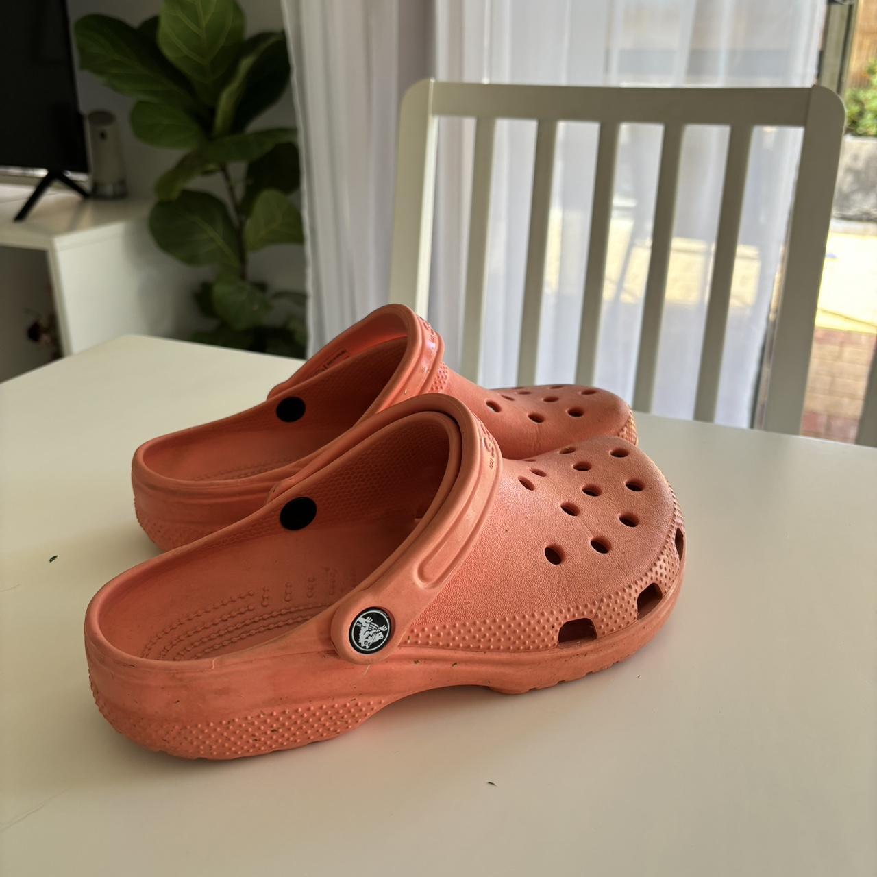 Coral Crocs Size M6/ W8 Worn very few times - Depop