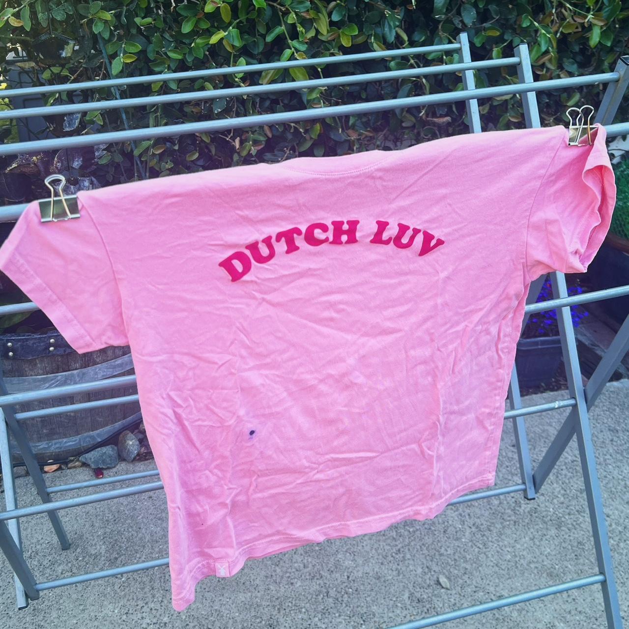 Dutch Bros “Dutch Luv” T-Shirt Pen damage under felt... - Depop