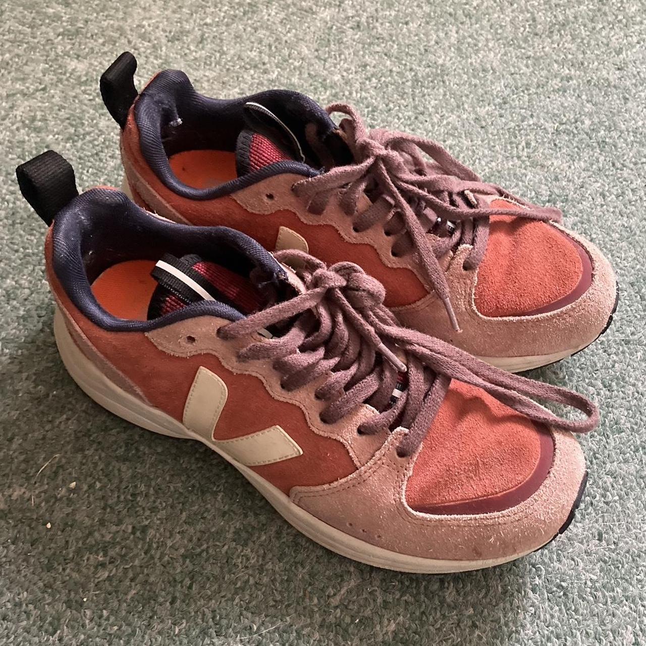 Veja Women's Red and Pink Trainers | Depop