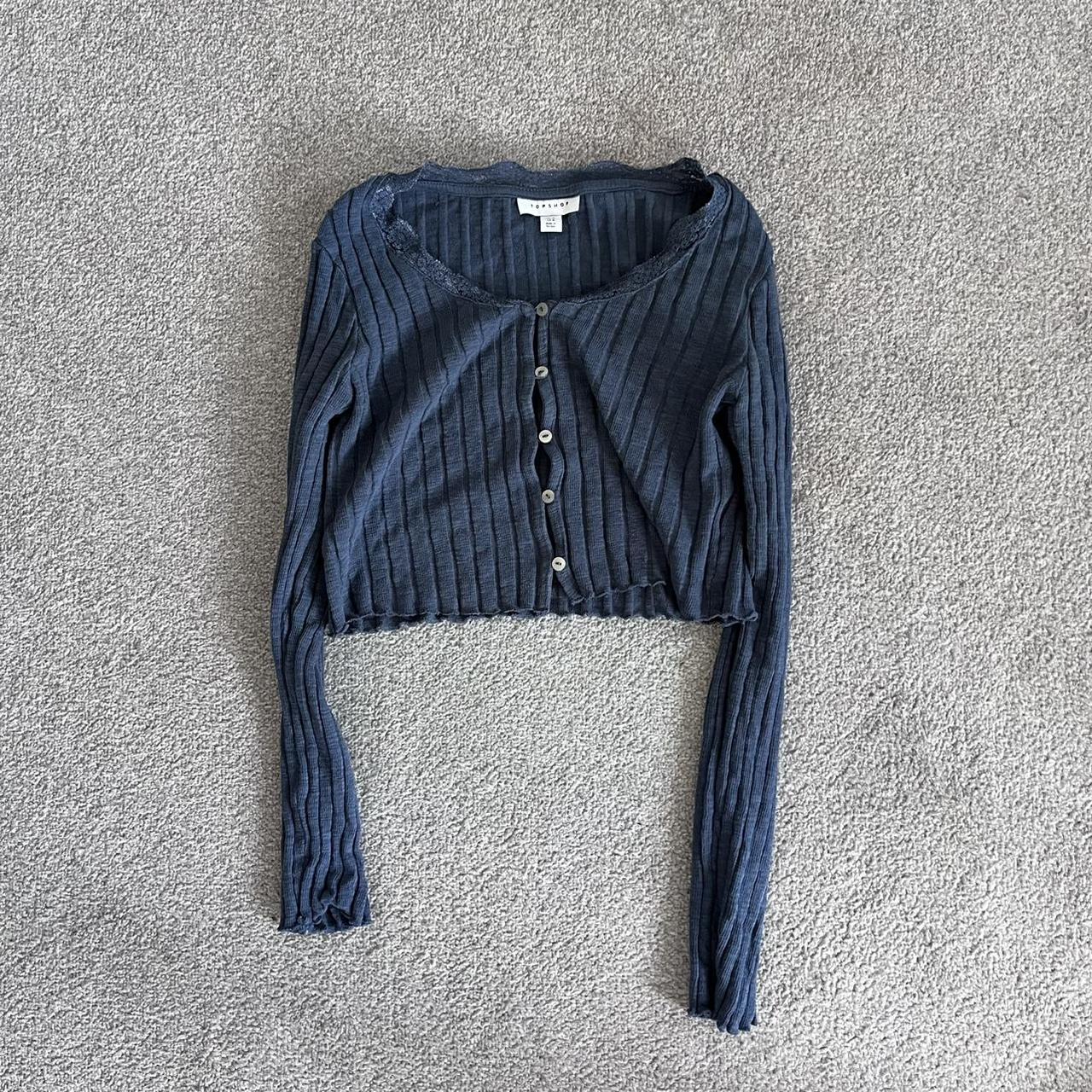 Topshop Women's Blue Cardigan | Depop