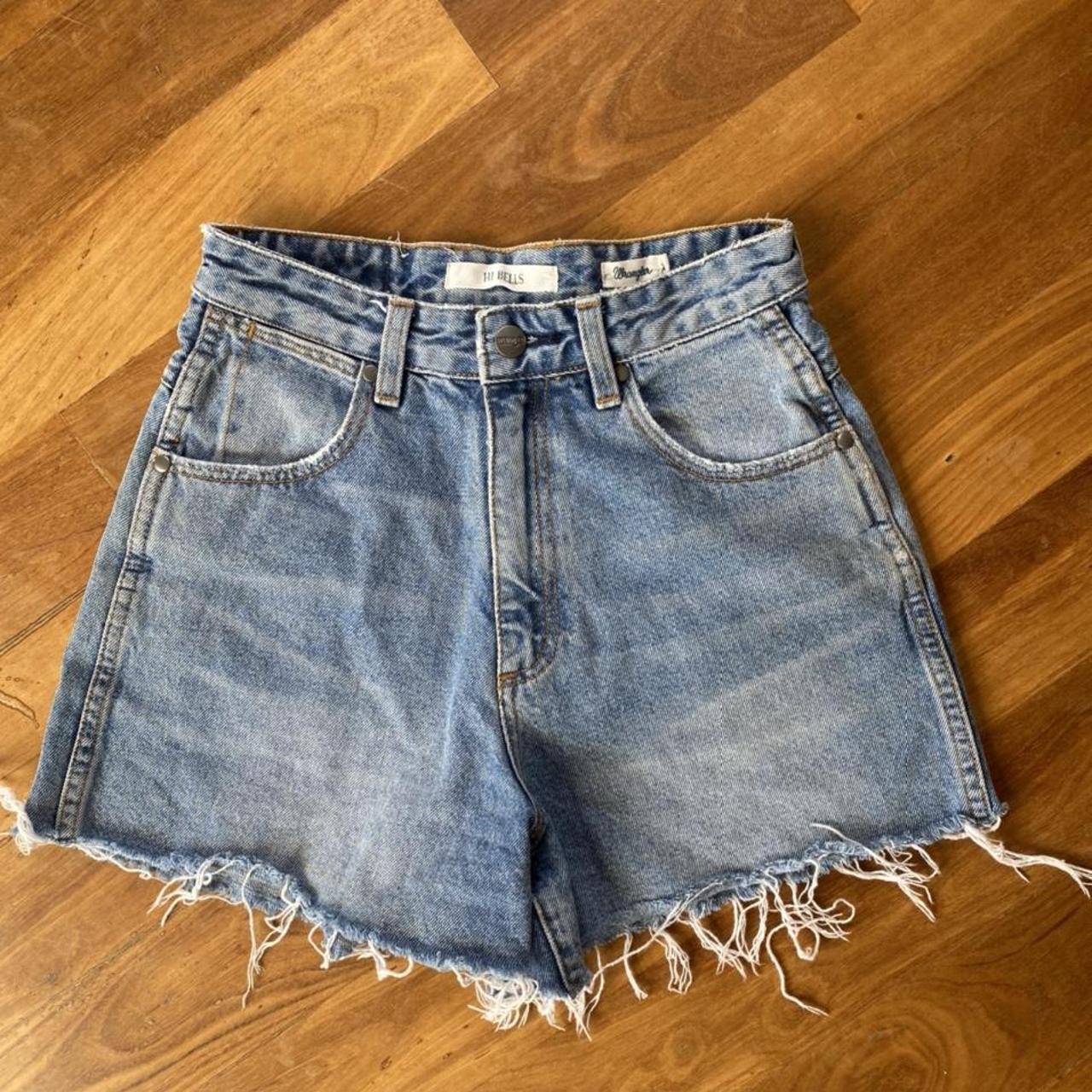 Wrangler Hi Bells shorts size 6-7 Vintage look,... - Depop