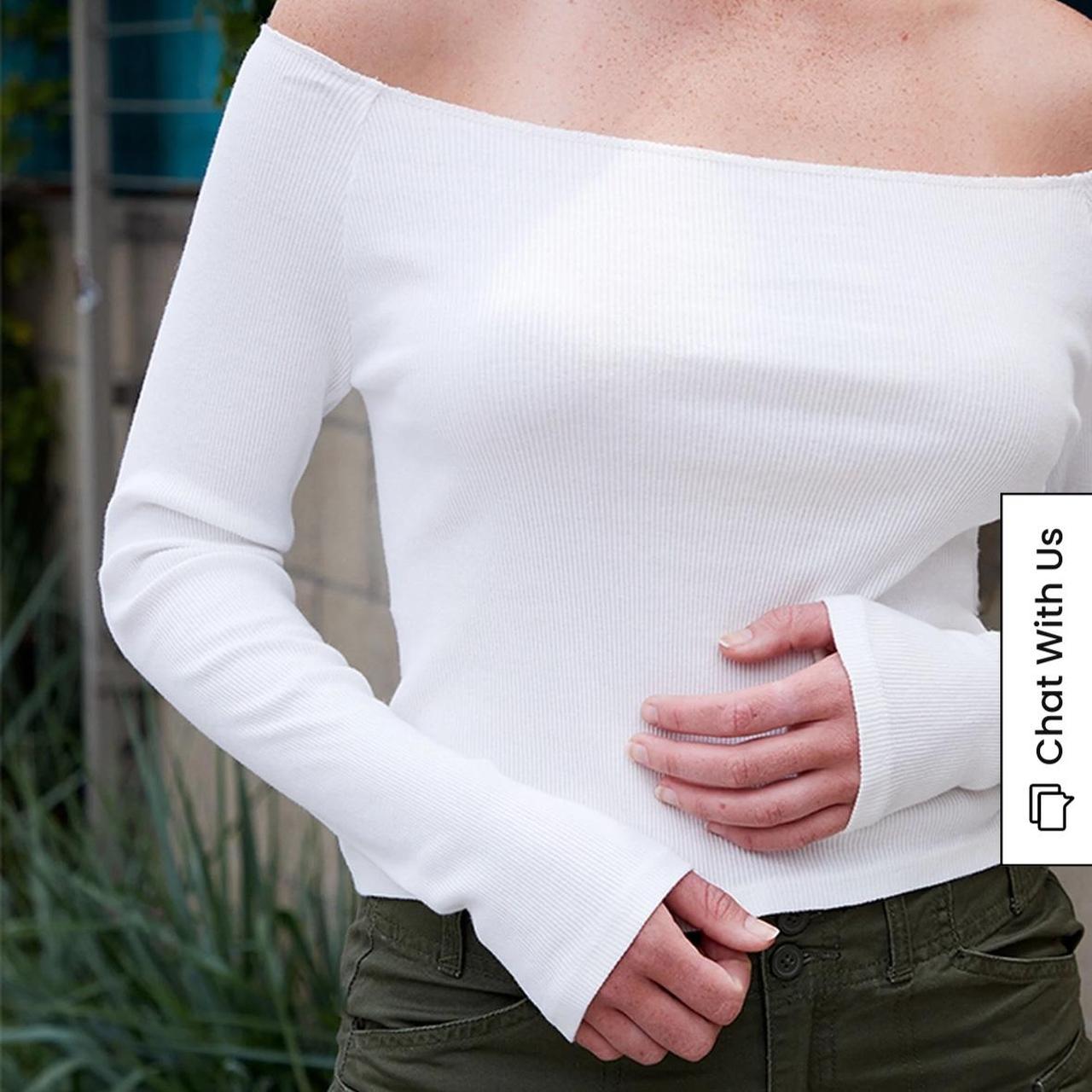 white off shoulder mayson brandy melville long... | Depop