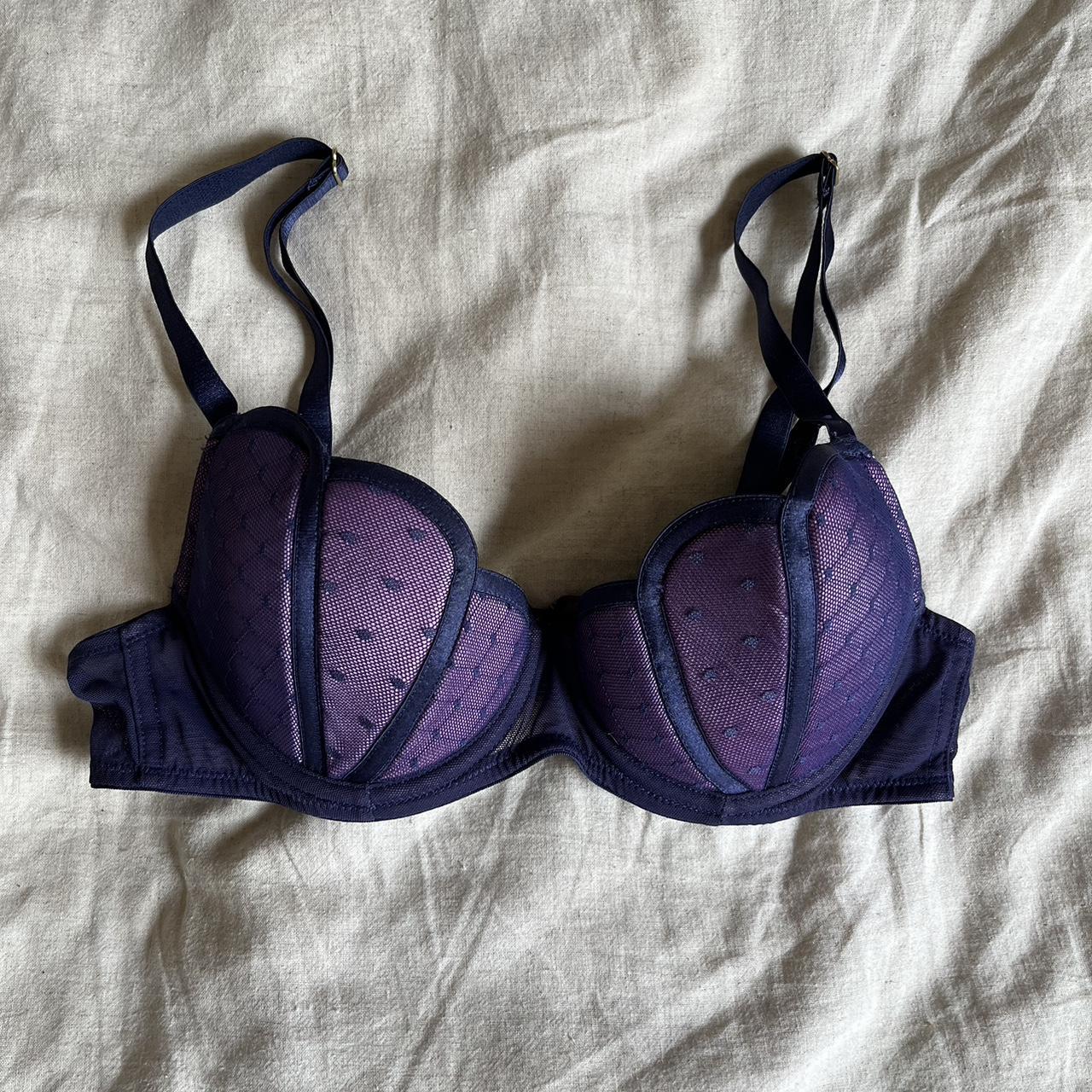 ann summers shell bra purple mesh/ lace shell bra... - Depop