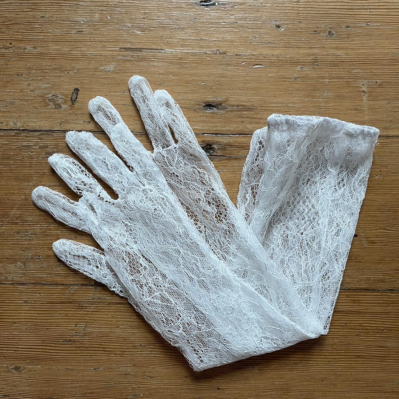 white lace gloves long lace gloves perfect... - Depop