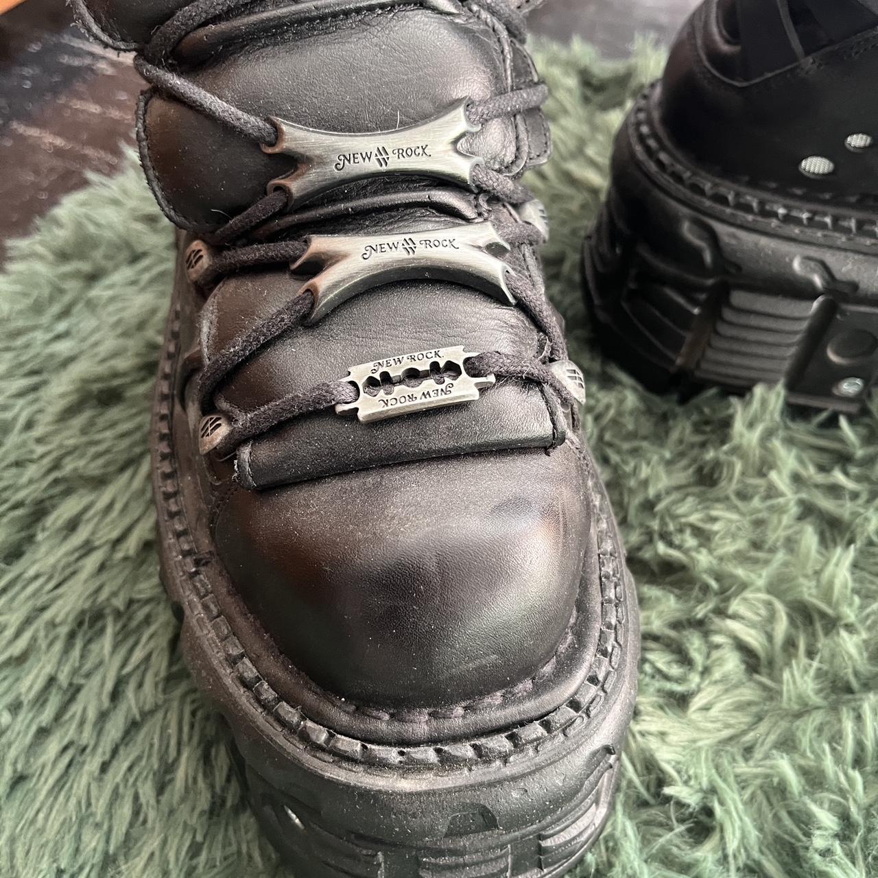 New Rock Tank 106 black leather + rubber platforms... - Depop