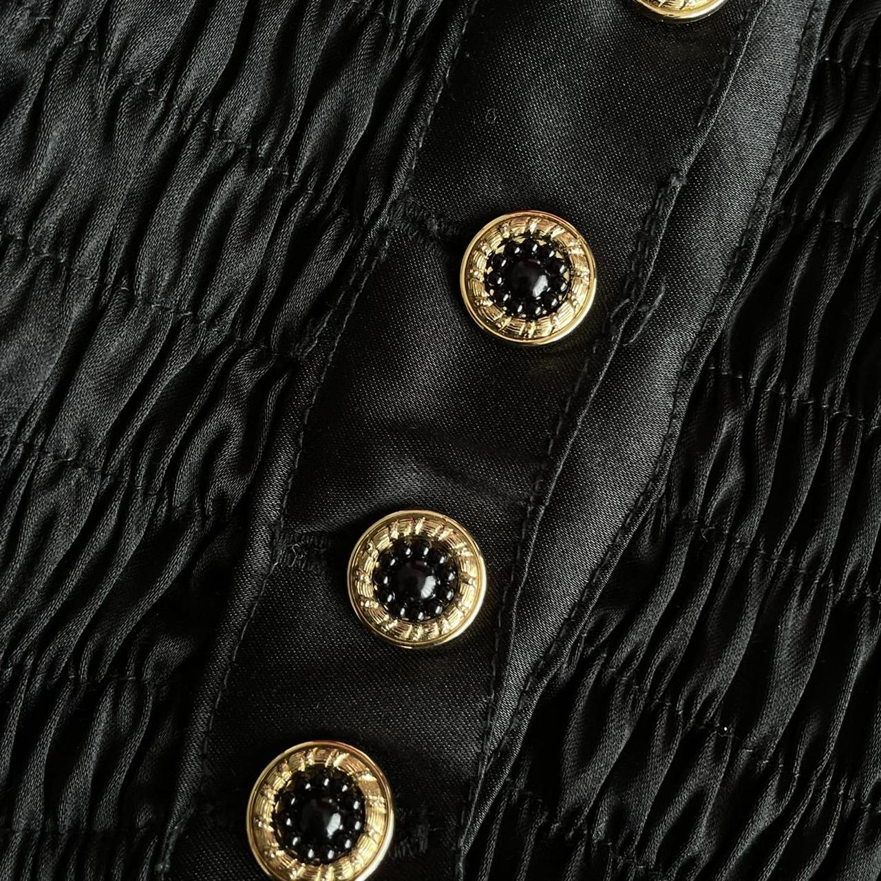 rlly sexy textured black top with bead... | Depop