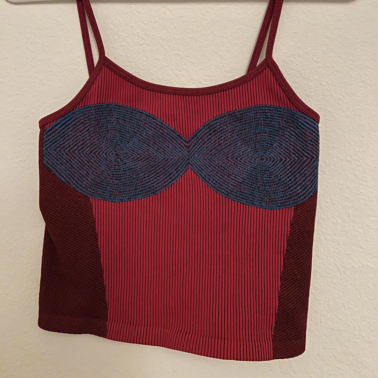Zara Women's Burgundy and Blue Vests-tanks-camis | Depop