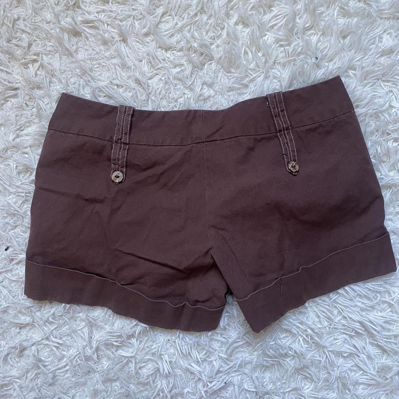 brown mini shorts, tagged size 5 - Depop