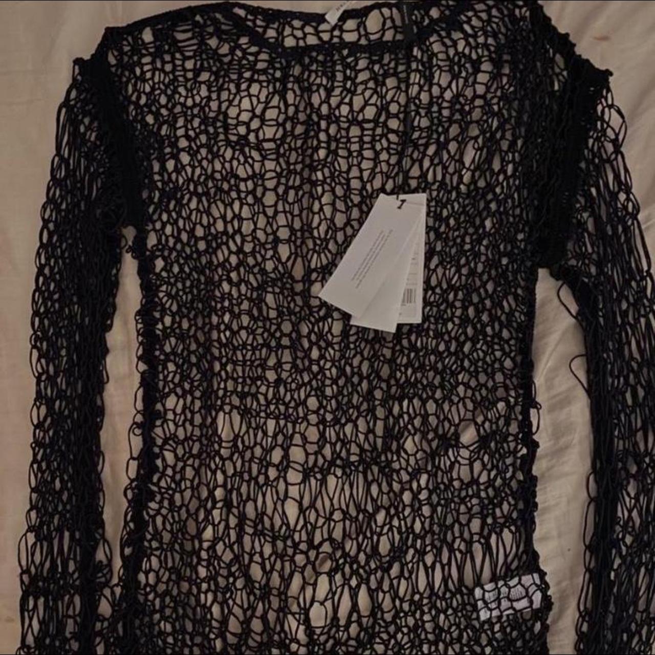 helmut lang fishnet sweater (as seen on carti), size... - Depop