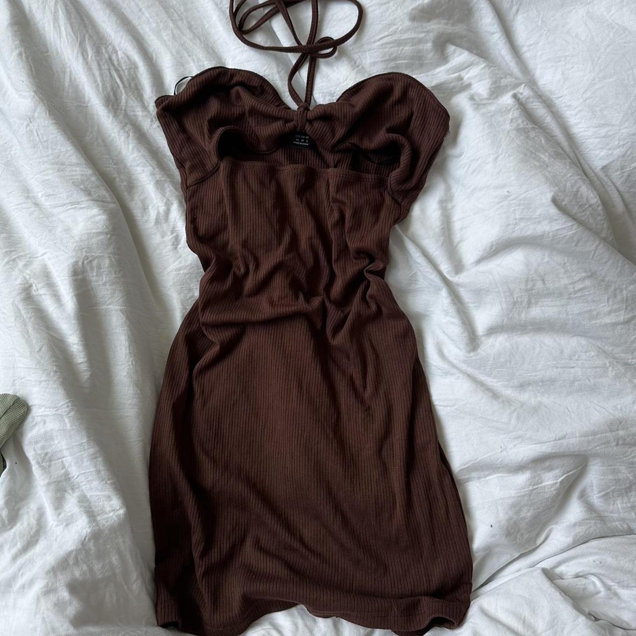 Brown cutout rib dress super flattering For ref I’m... - Depop