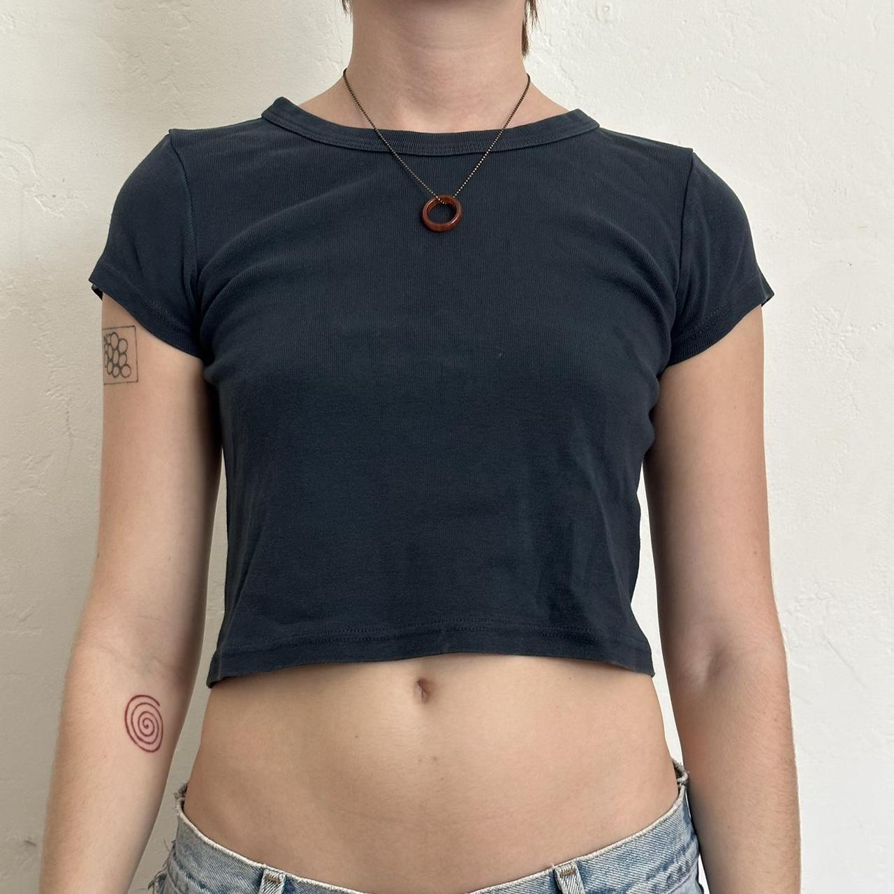 Navy blue brandy crop top Size small No flaws... - Depop