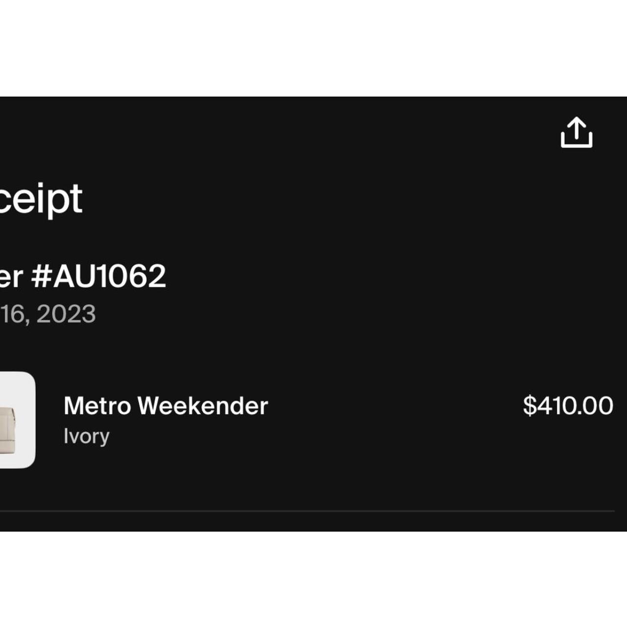 Monos Metro Weekender Ivory Leather Great... - Depop