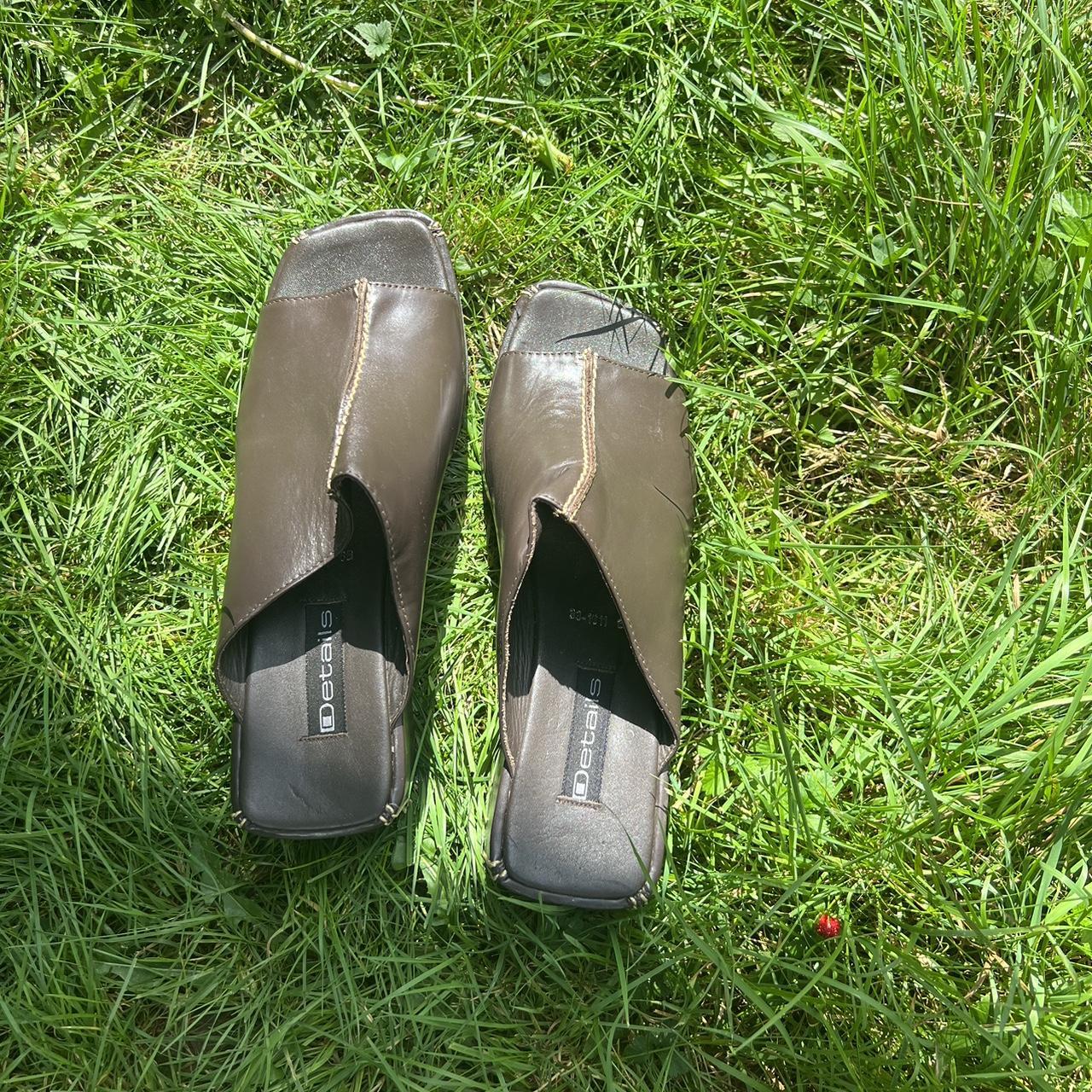 Vintage brown leather mules made in Brazil. Brand is... - Depop