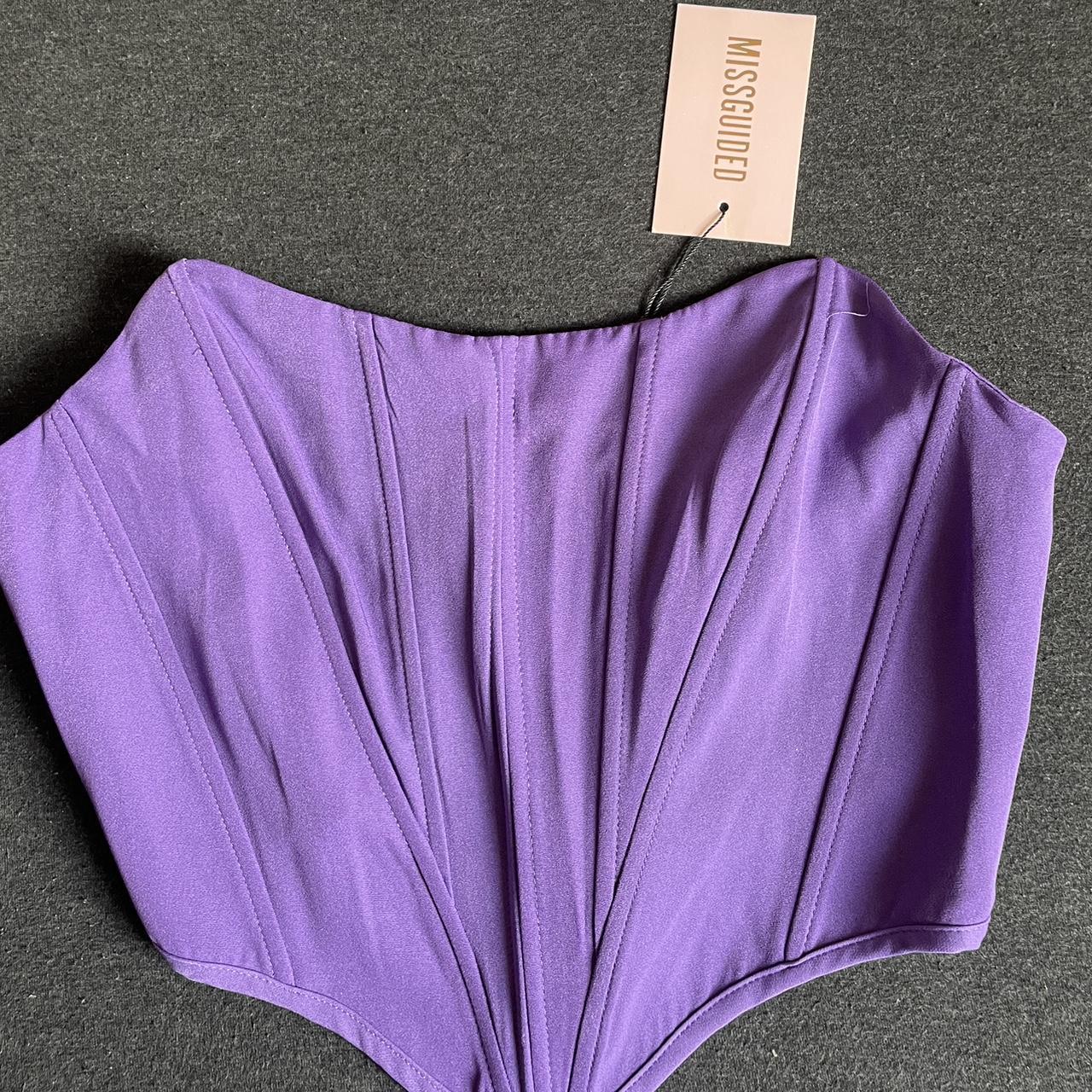 missguided crepe corset bandeau top - brand new with... - Depop