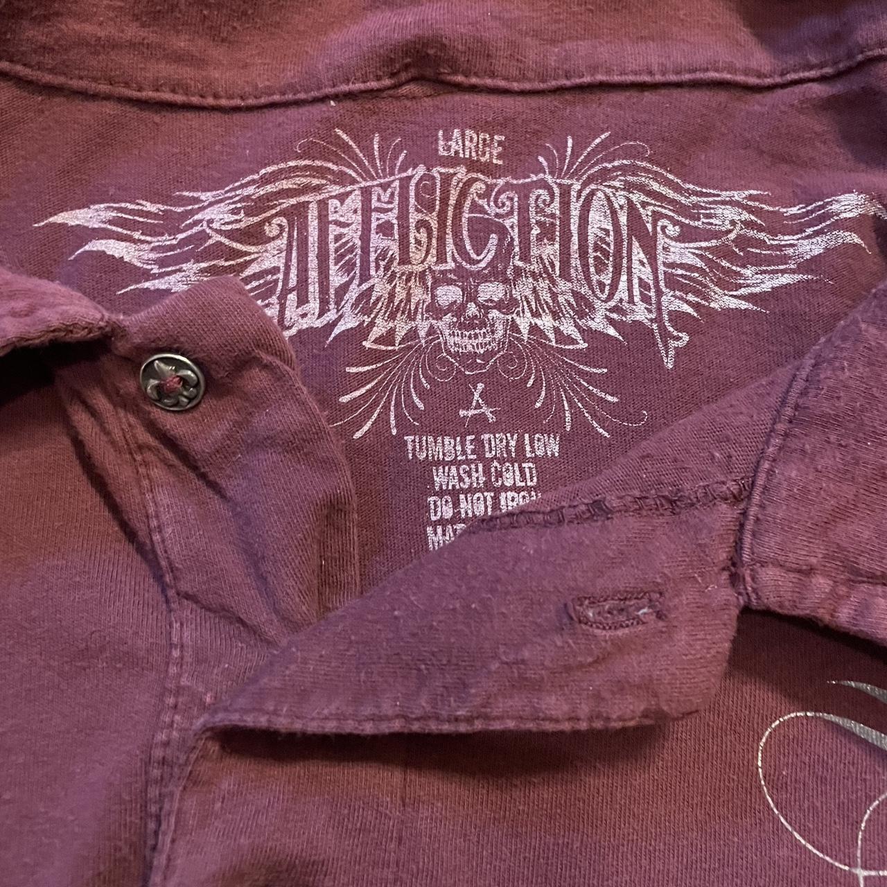 Affliction Polo Button up Rare, has the og neck... - Depop