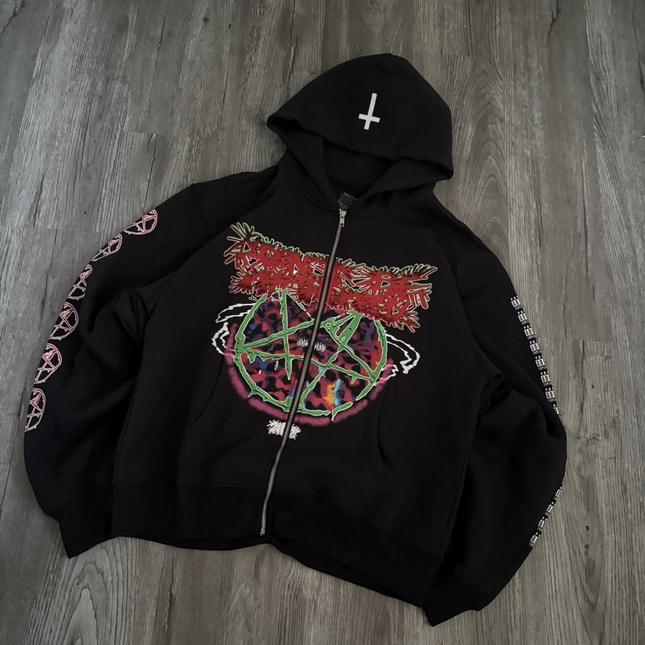 Ken Carson Chaos Tour Pentagram Hoodie Size XL Great... | Depop