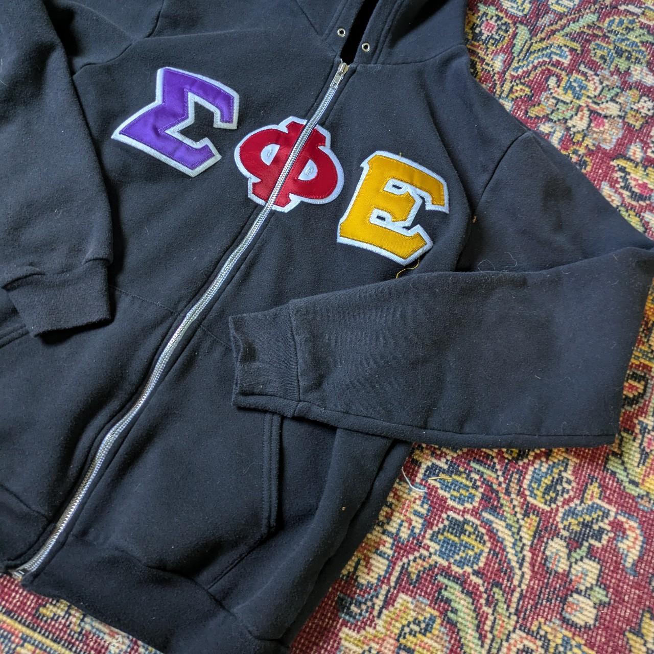 Black Zip Up Frat Graphic Hoodie excellent... - Depop