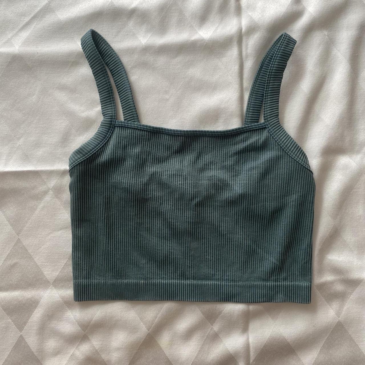 Teal Ribbed Crop Top - comfortable stretch fabric -... - Depop