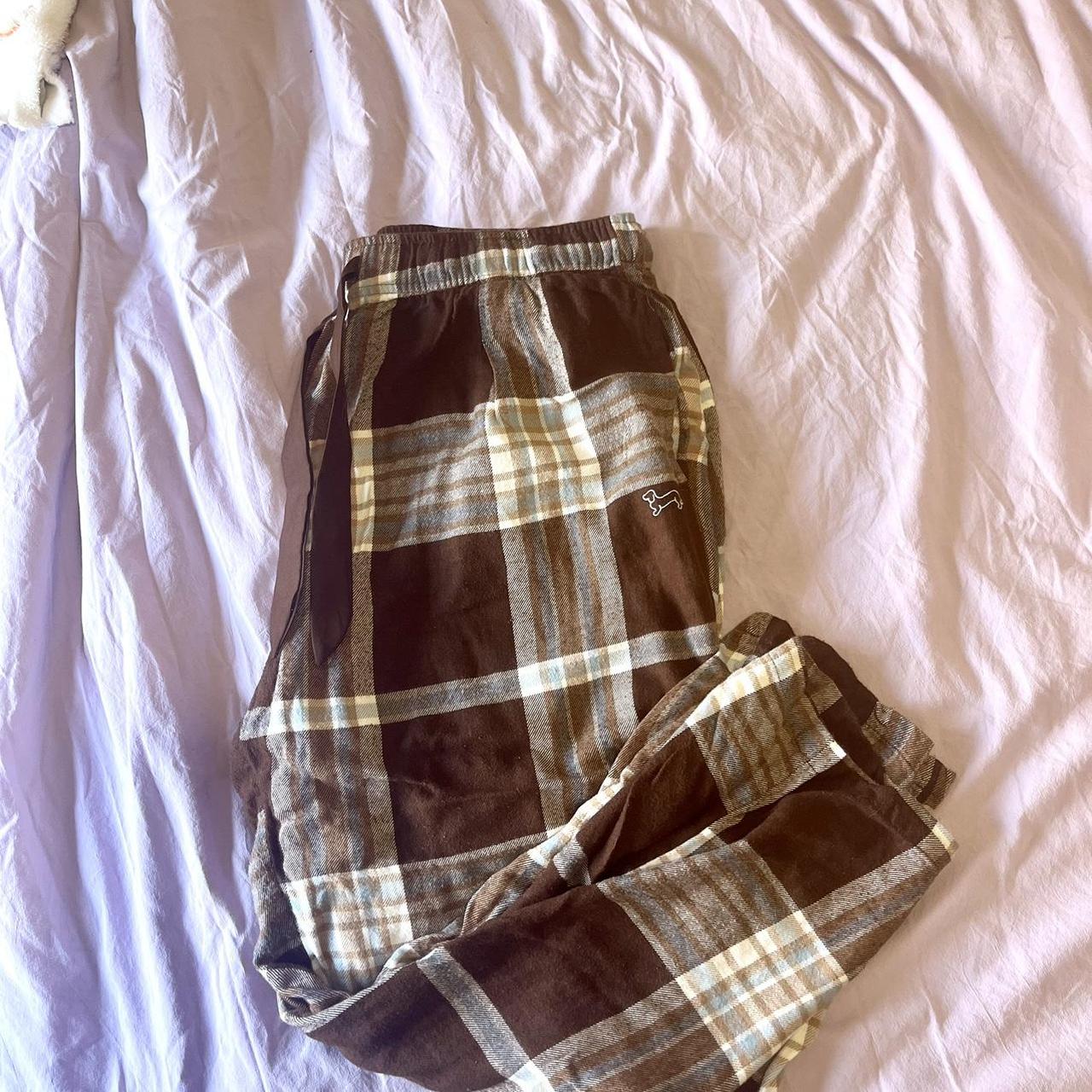 Brown plaid Peter Alexander pj pants, worn once - Depop