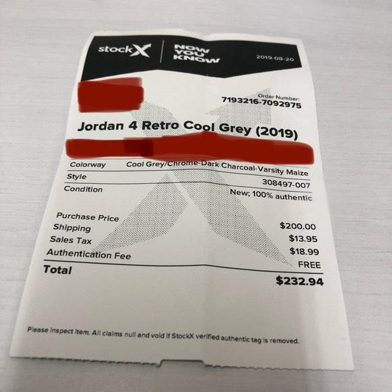 Jordan 4 receipt - Depop