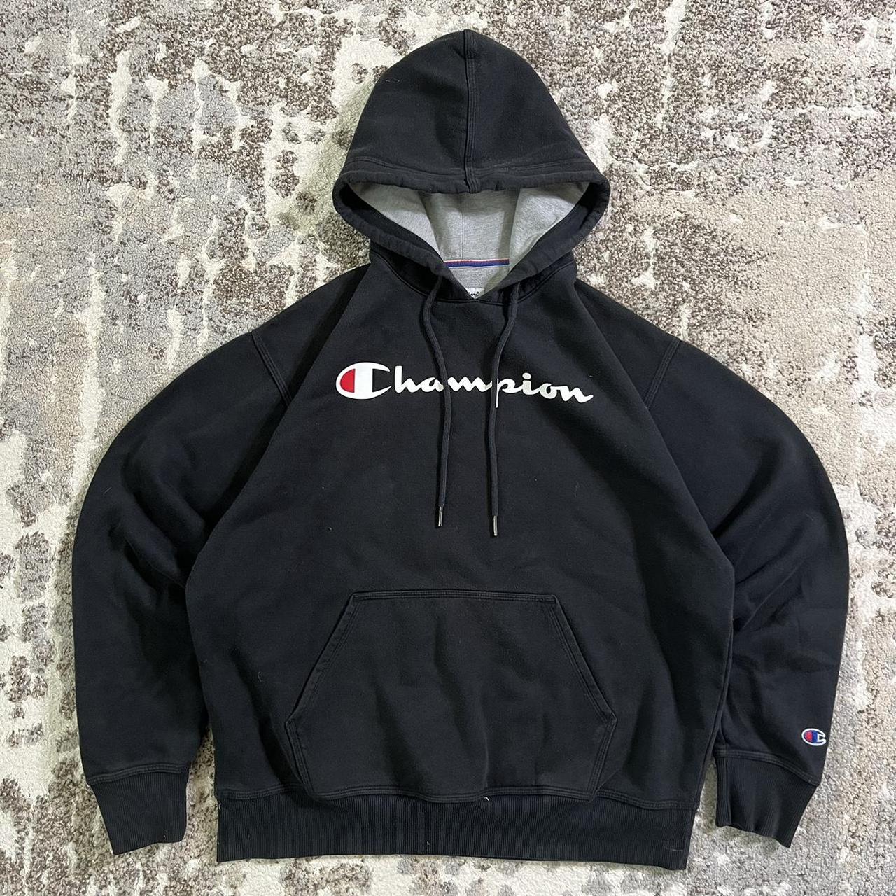 Clean Champion Essential Logo Hoodie - Size Large -... - Depop