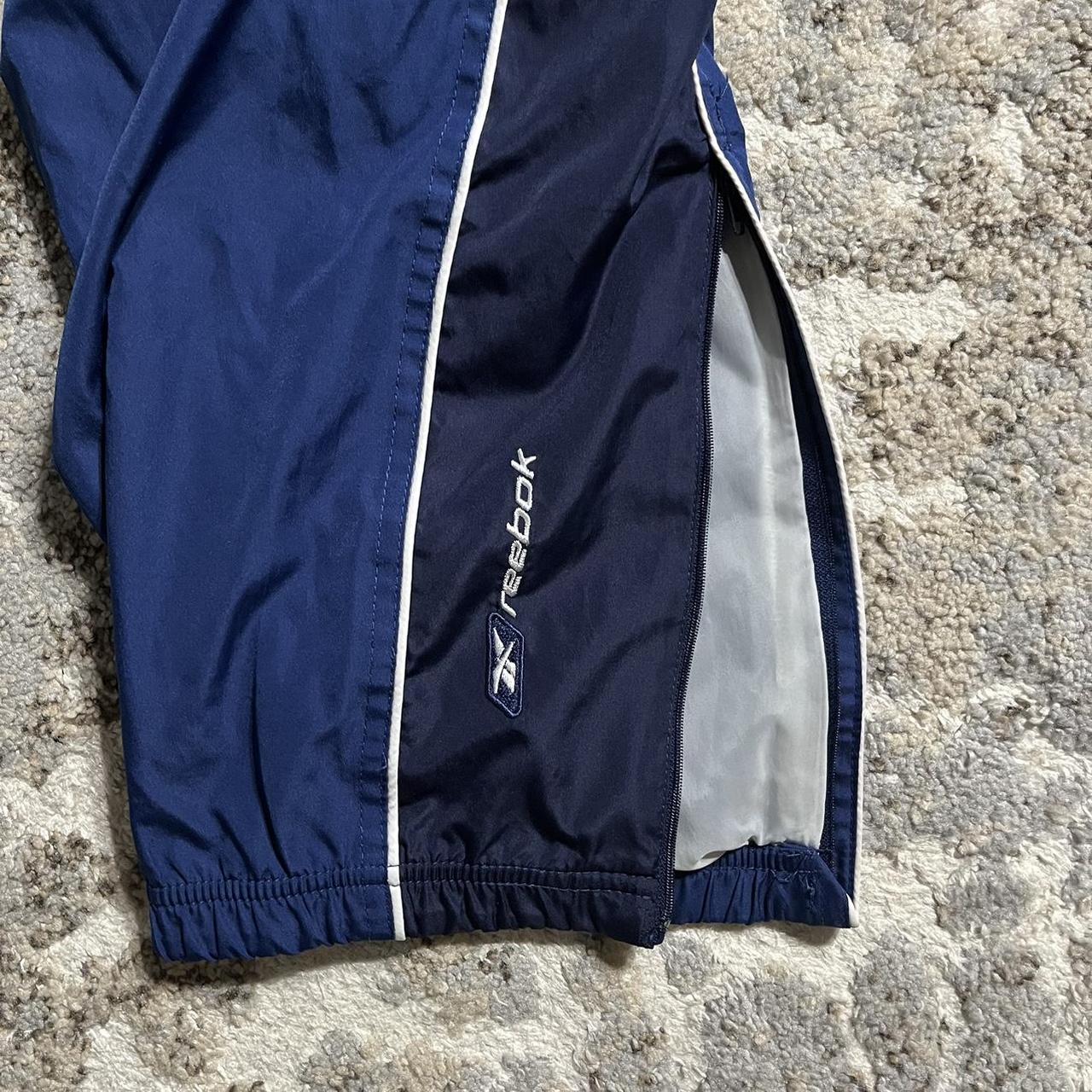 Vintage Reebok Track Pants With Zipper Size... - Depop
