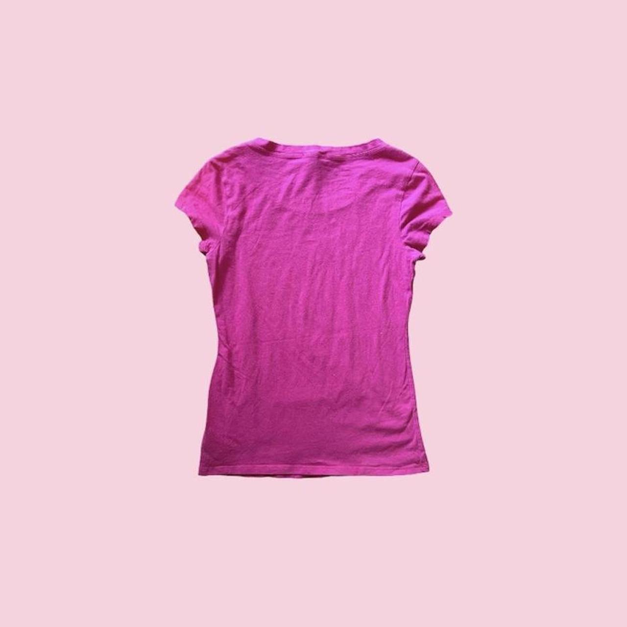 Bebe Women's Pink and Silver T-shirt | Depop