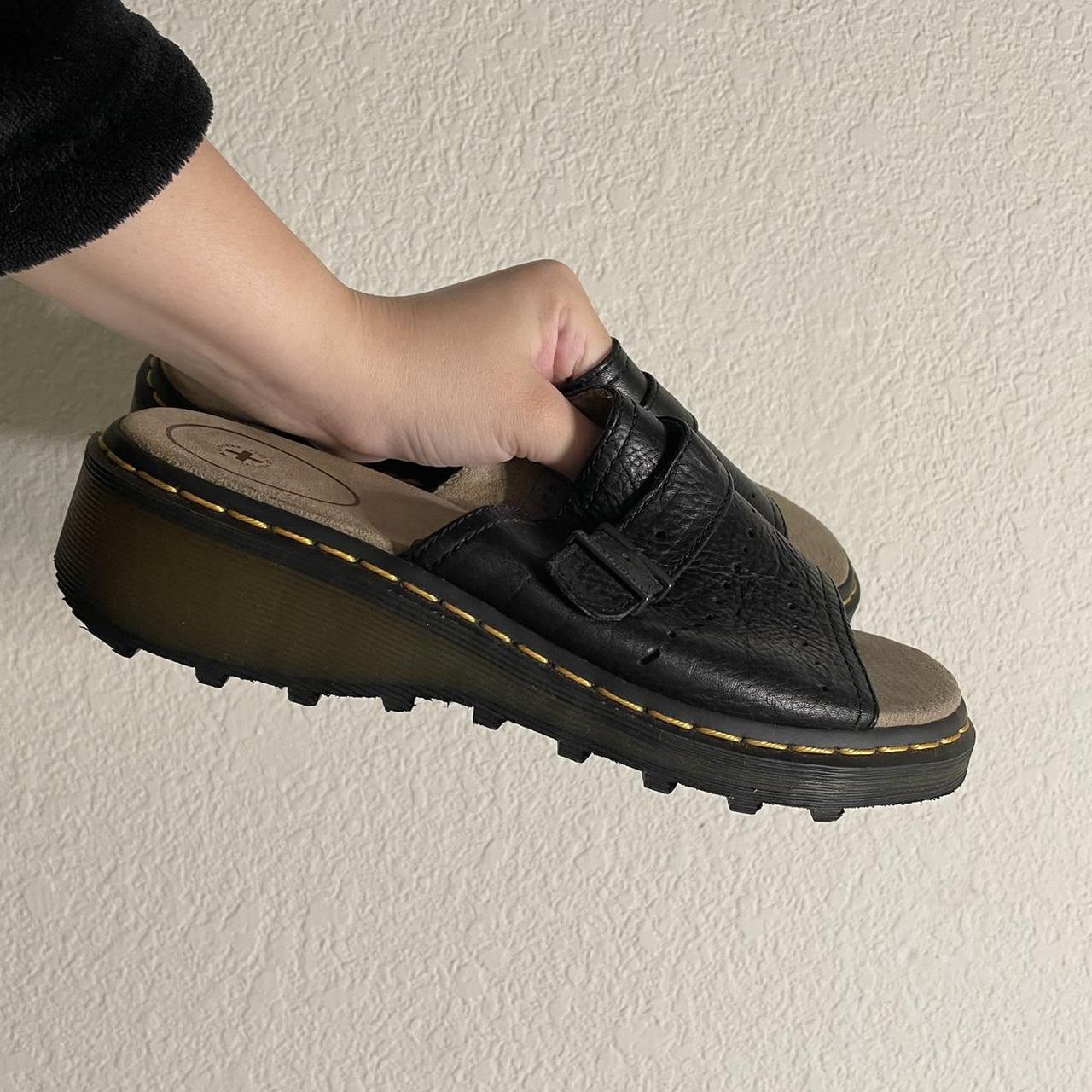 Vintage 90s Dr marten platform style slip on slides,... - Depop