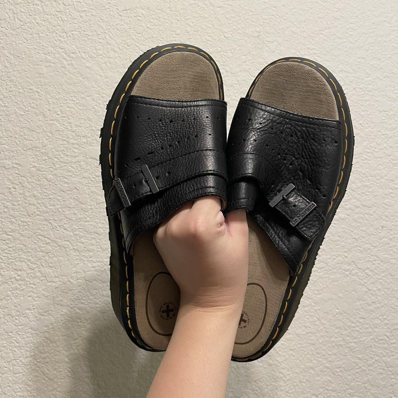 Vintage 90s Dr marten platform style slip on slides,... - Depop