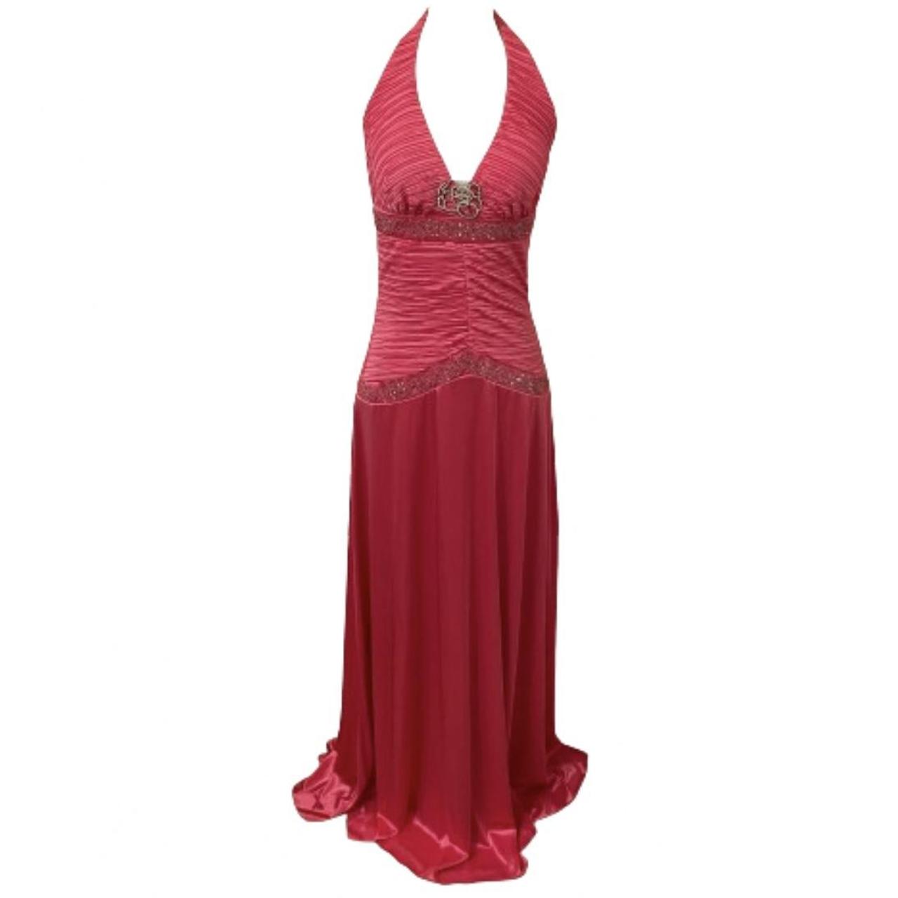 Vintage Y2K 2000s prom maxi formal dress gown halter... - Depop