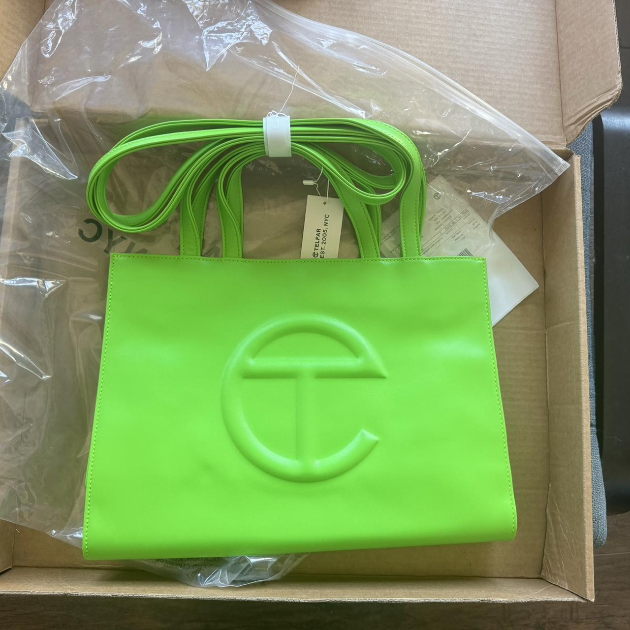 TELFAR MEDIUM GREEN HIGHLIGHTER BAG - Depop