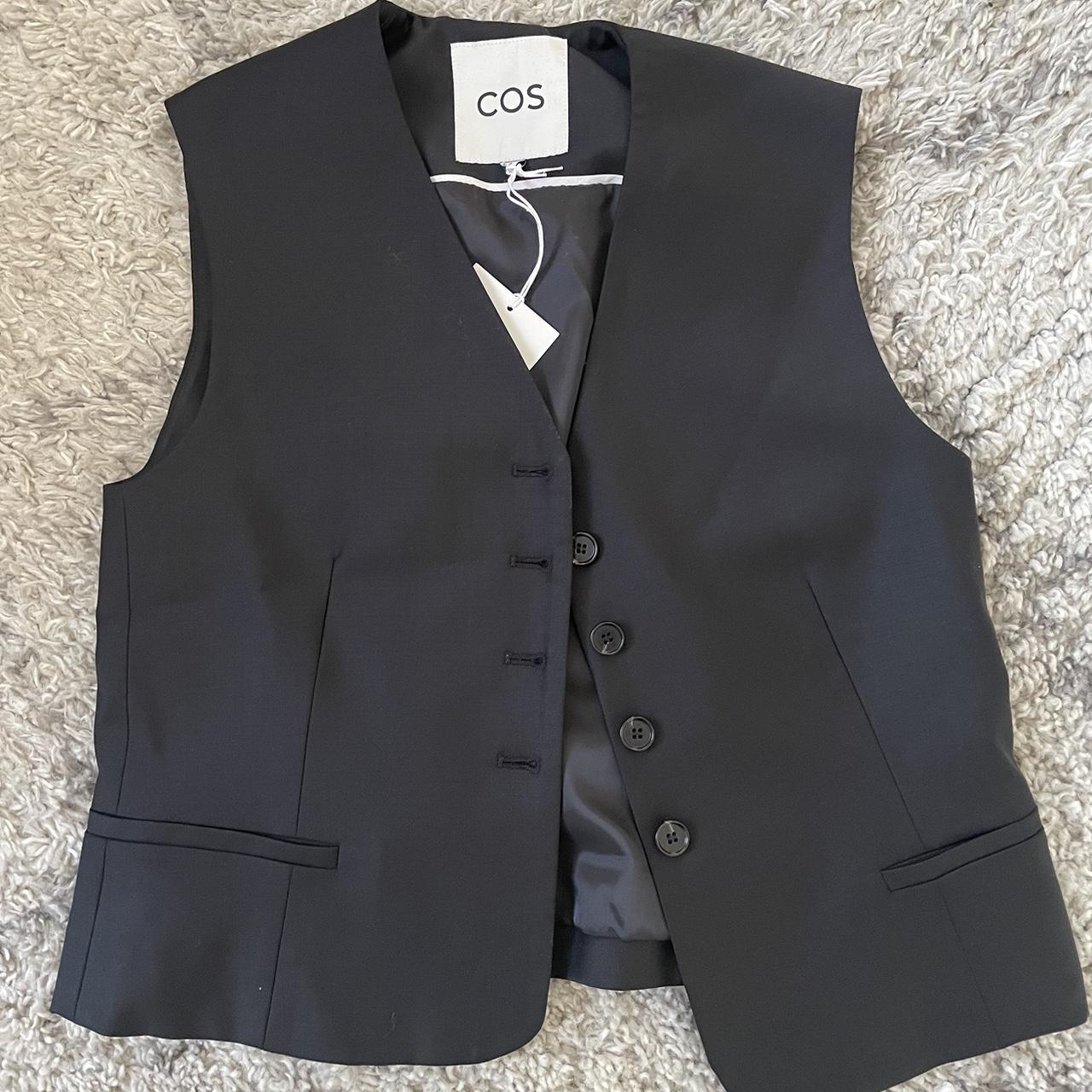 COS black waistcoat vest New, never worn with a... - Depop