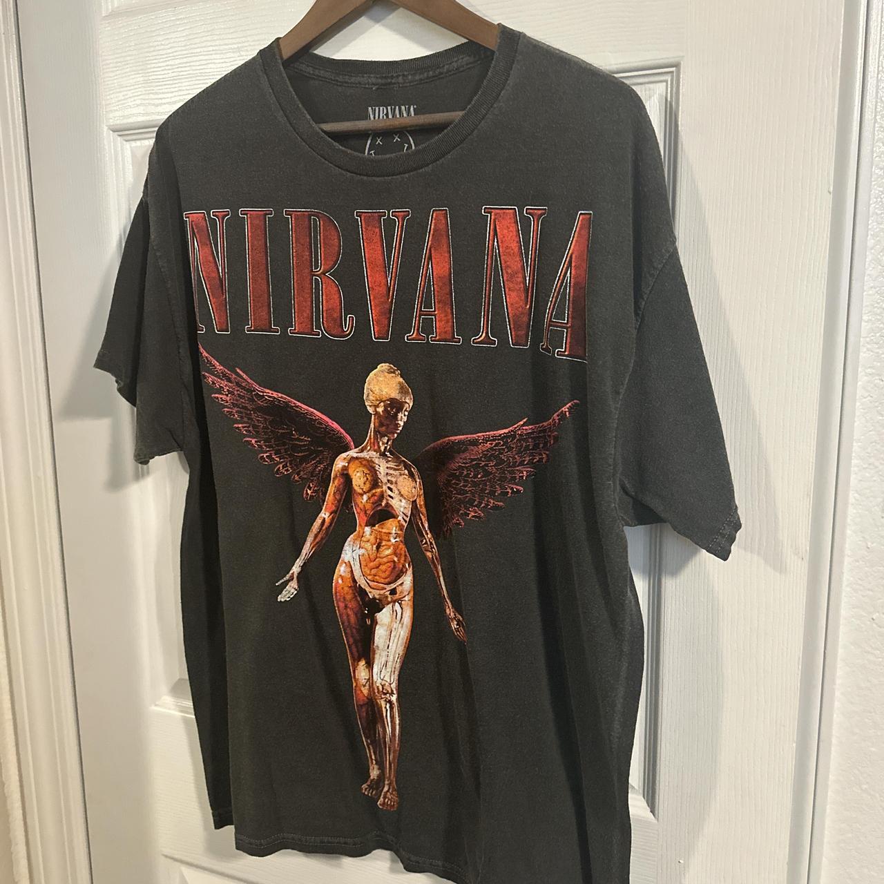 Cotton Jersey t-shirt with Nirvana graphics printed... - Depop