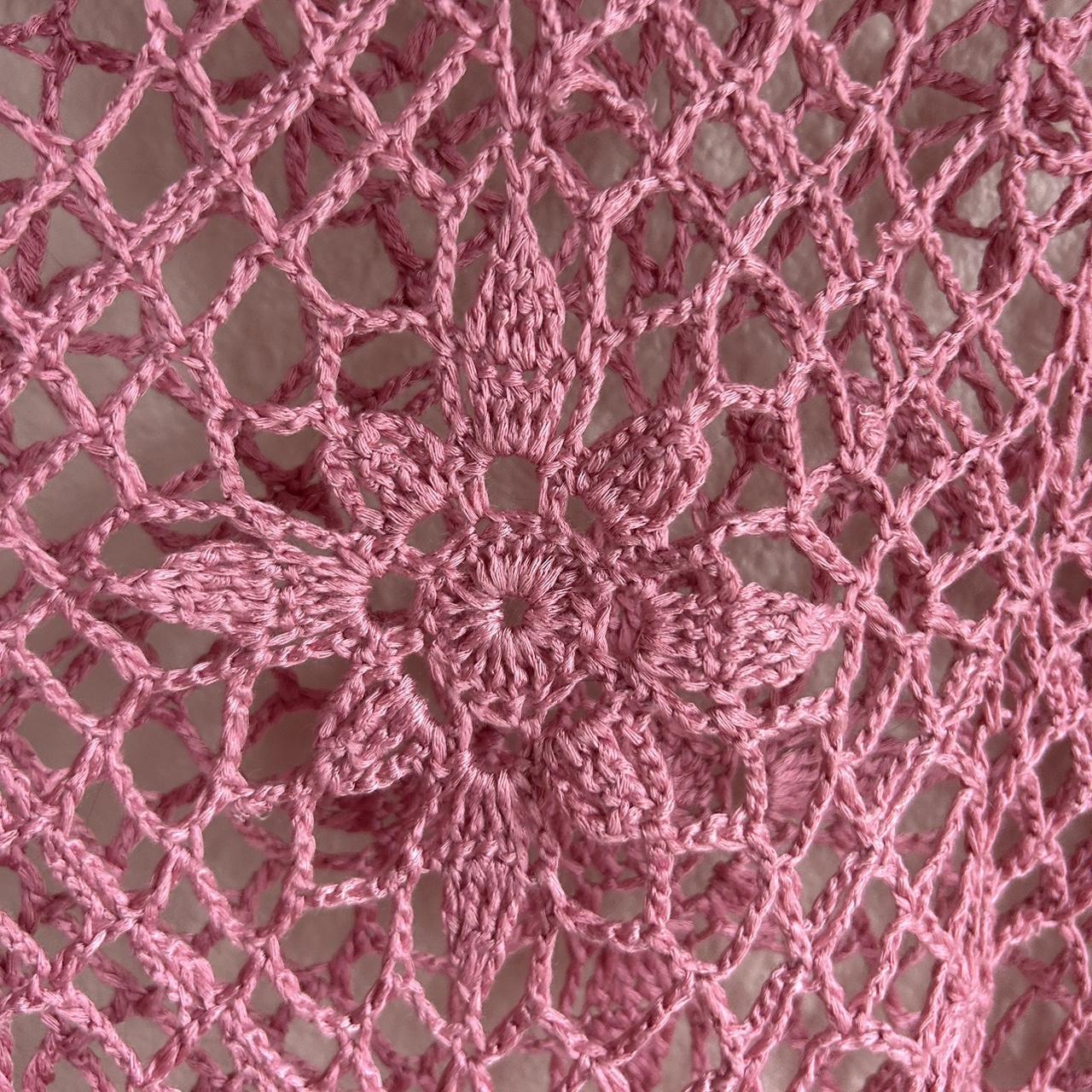 pink crochet top! 💓 beautiful, intricately designed... - Depop