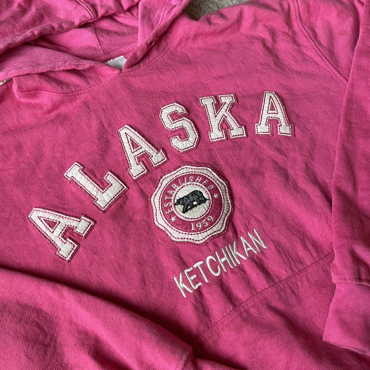 pink alaska hoodie women’s size medium and true to... - Depop