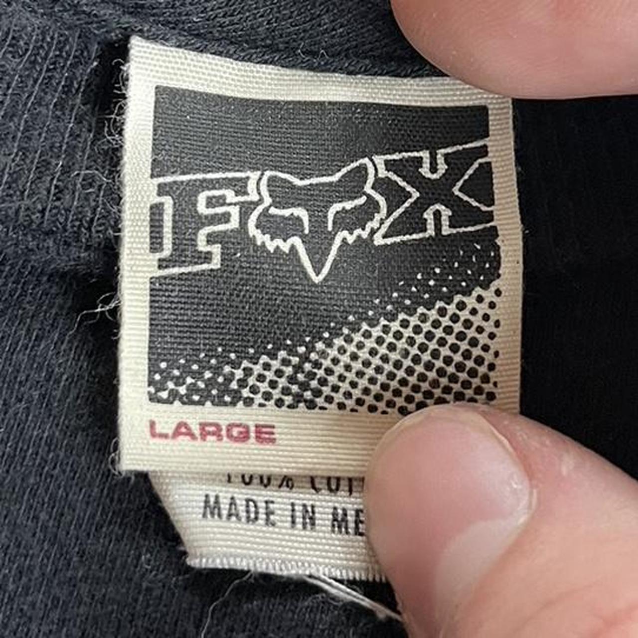 fox embroidered shirt super cool black size men’s... - Depop