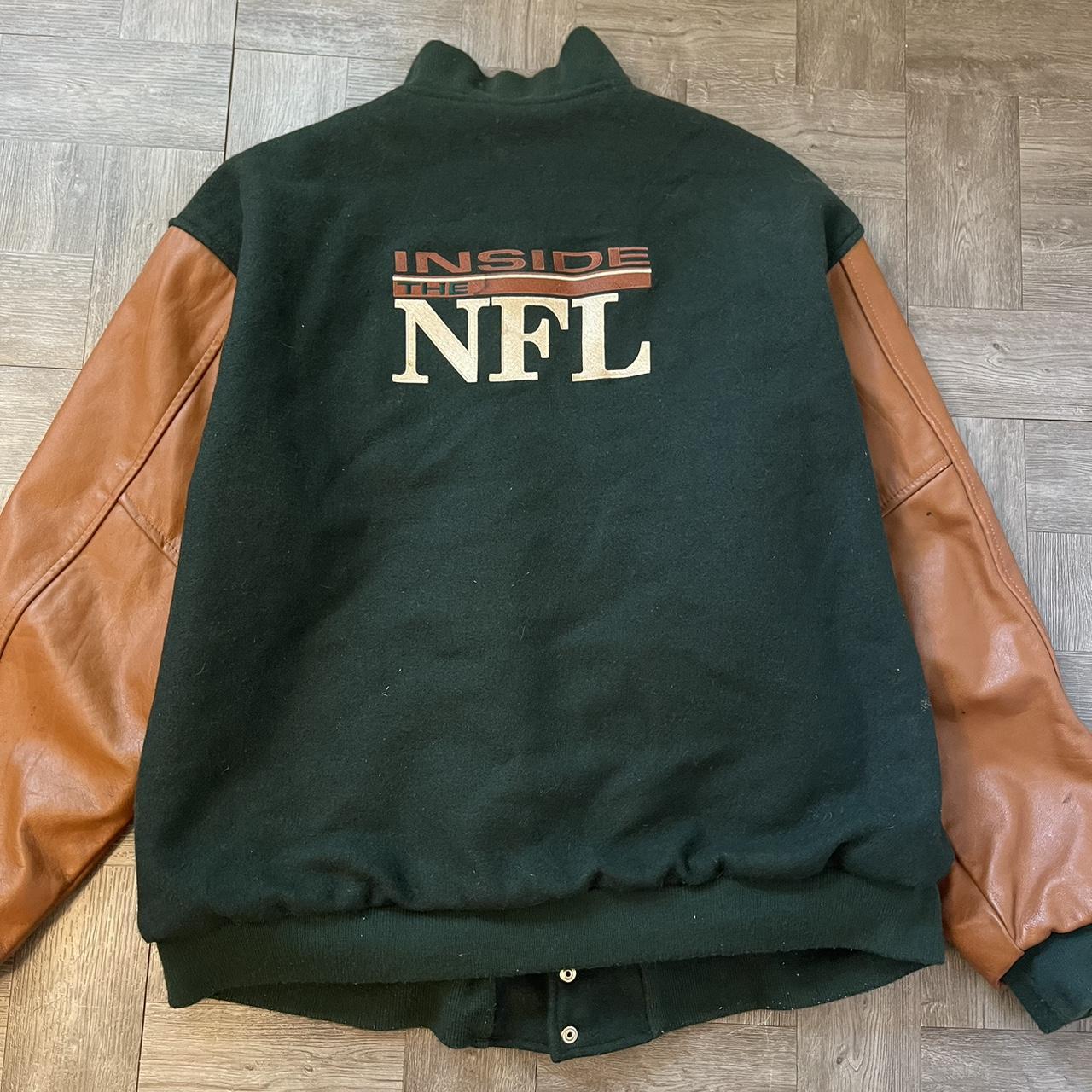 vintage NFL HBO sports varsity leather jacket made... - Depop