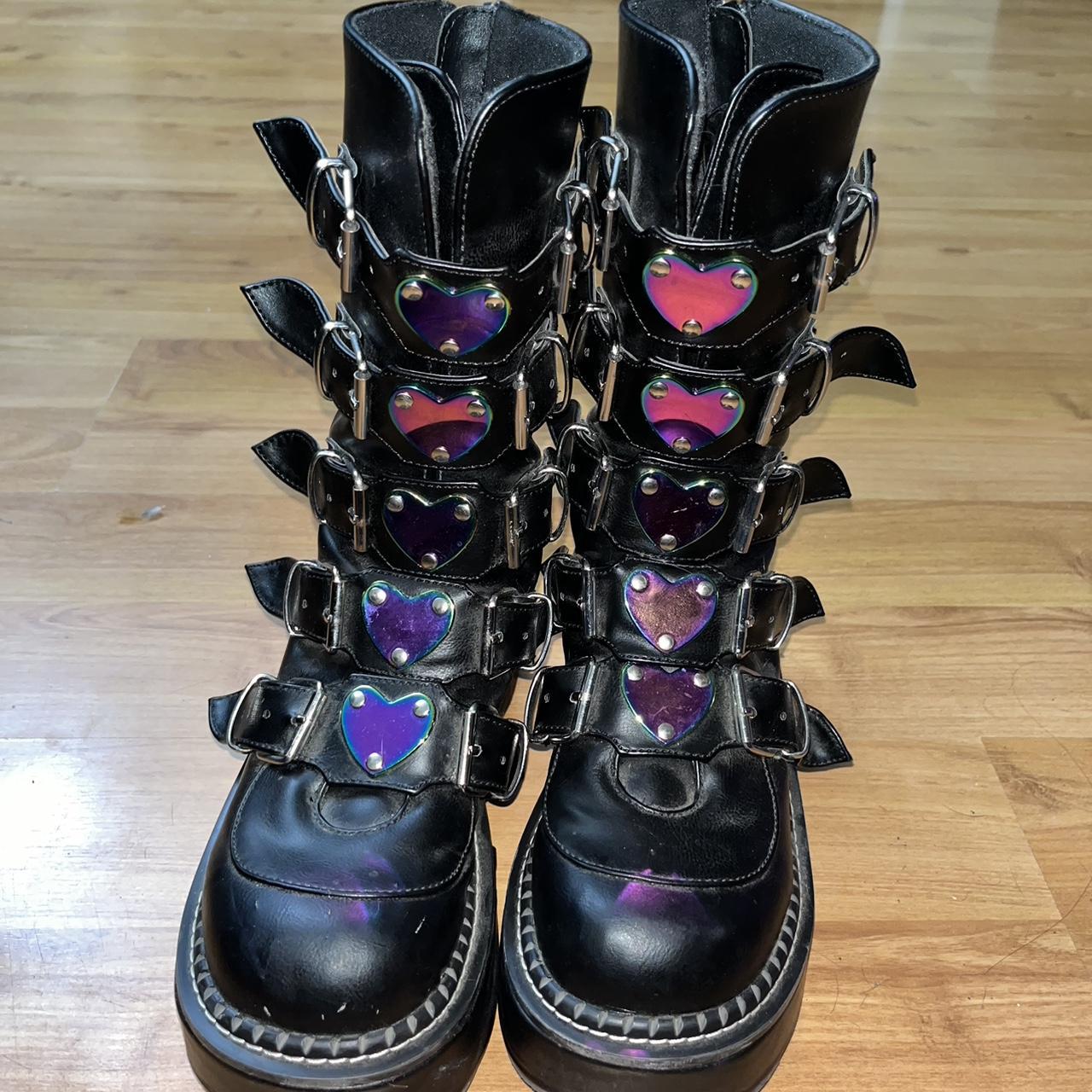 super cute lightly worn demonias, fits size 7/12 to... - Depop