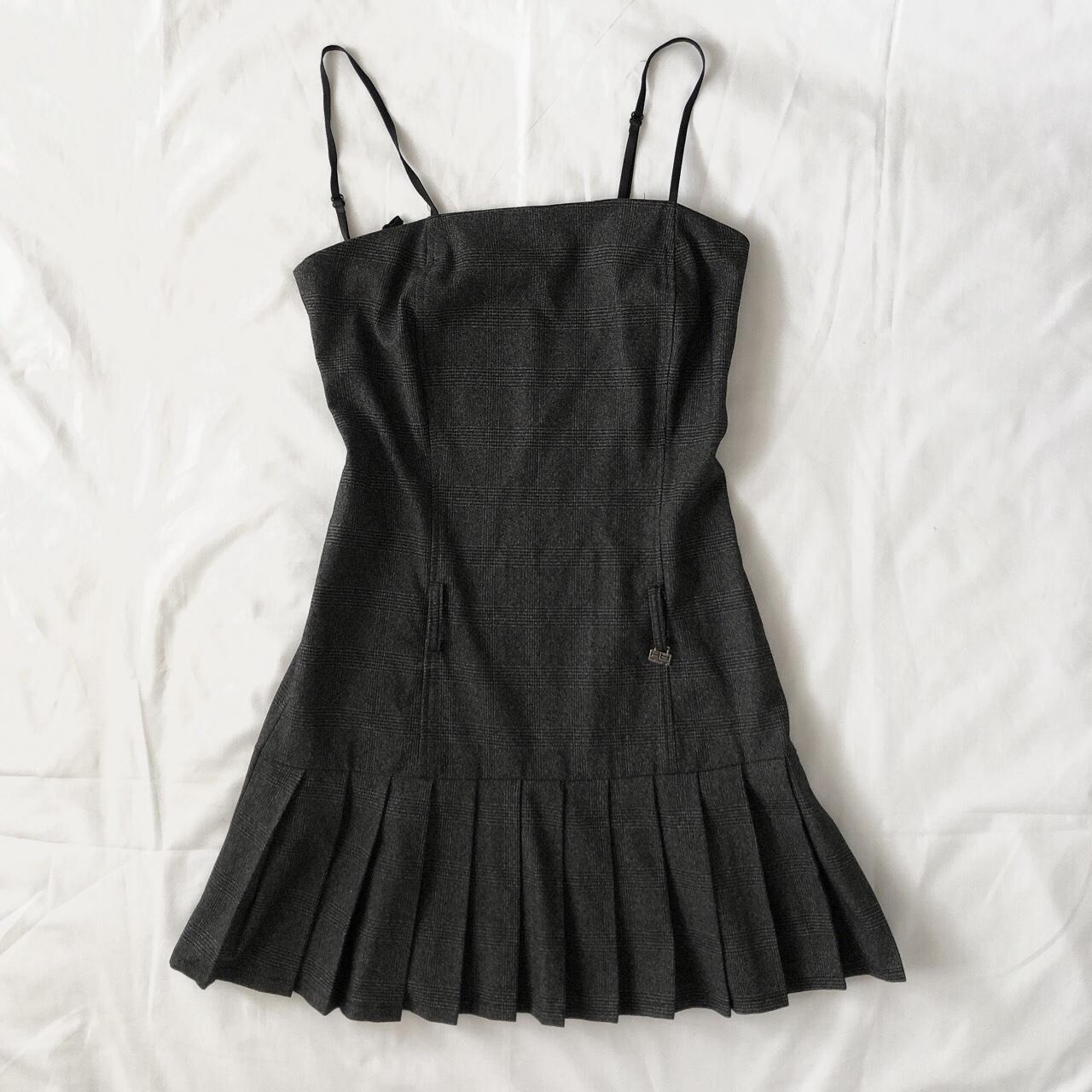 Preppy pleated checked mini dress TG 44... - Depop