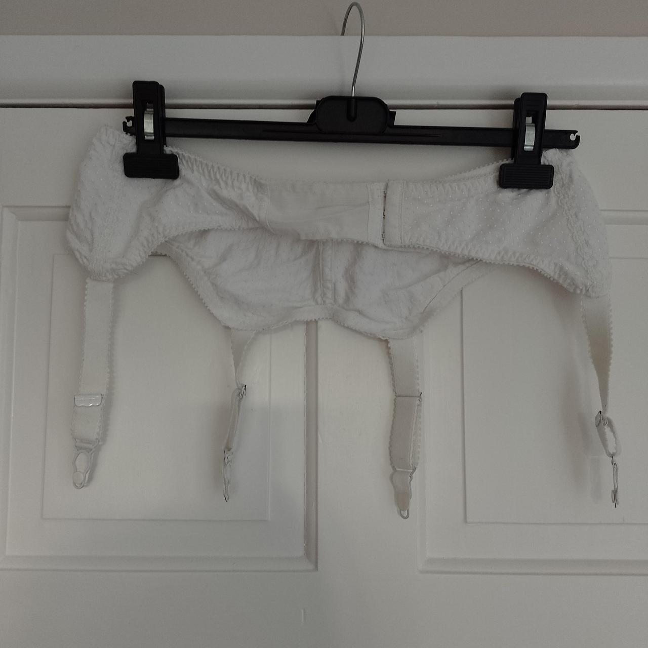 Vintage white garter belt with 4 adjustable straps.... - Depop